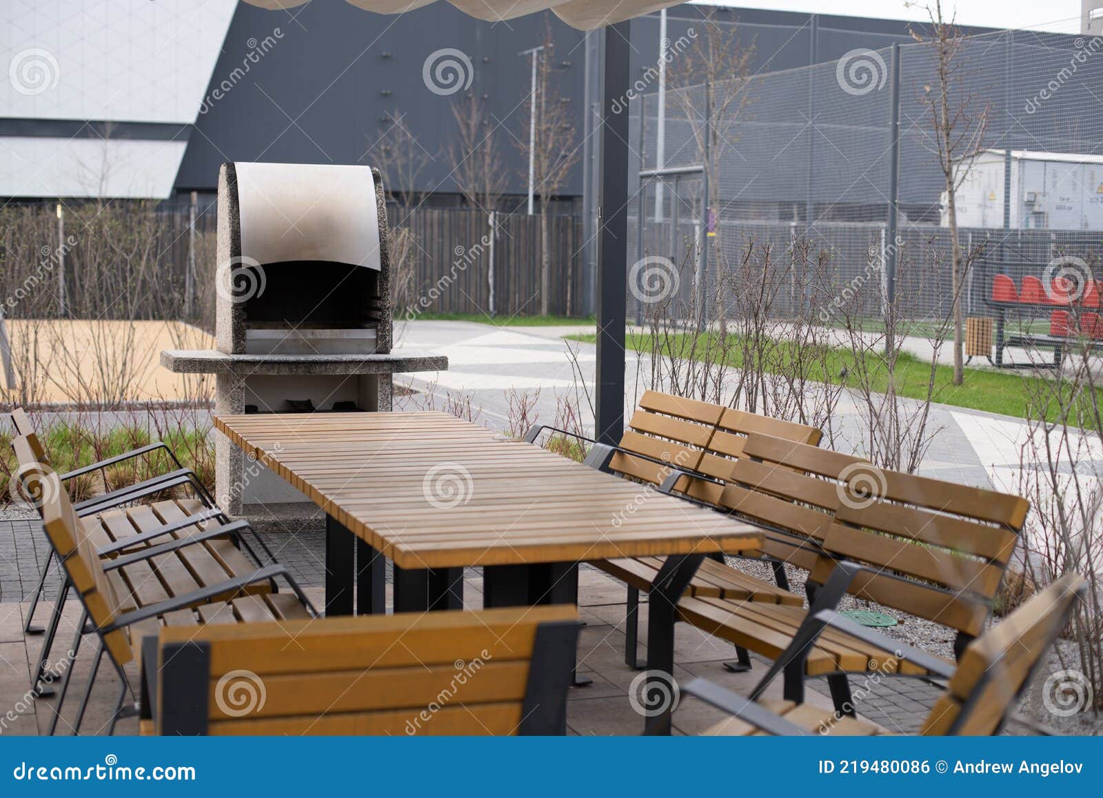 Barbecue Grill in the Park. Stock Photo - Image of spring, food: 219480086