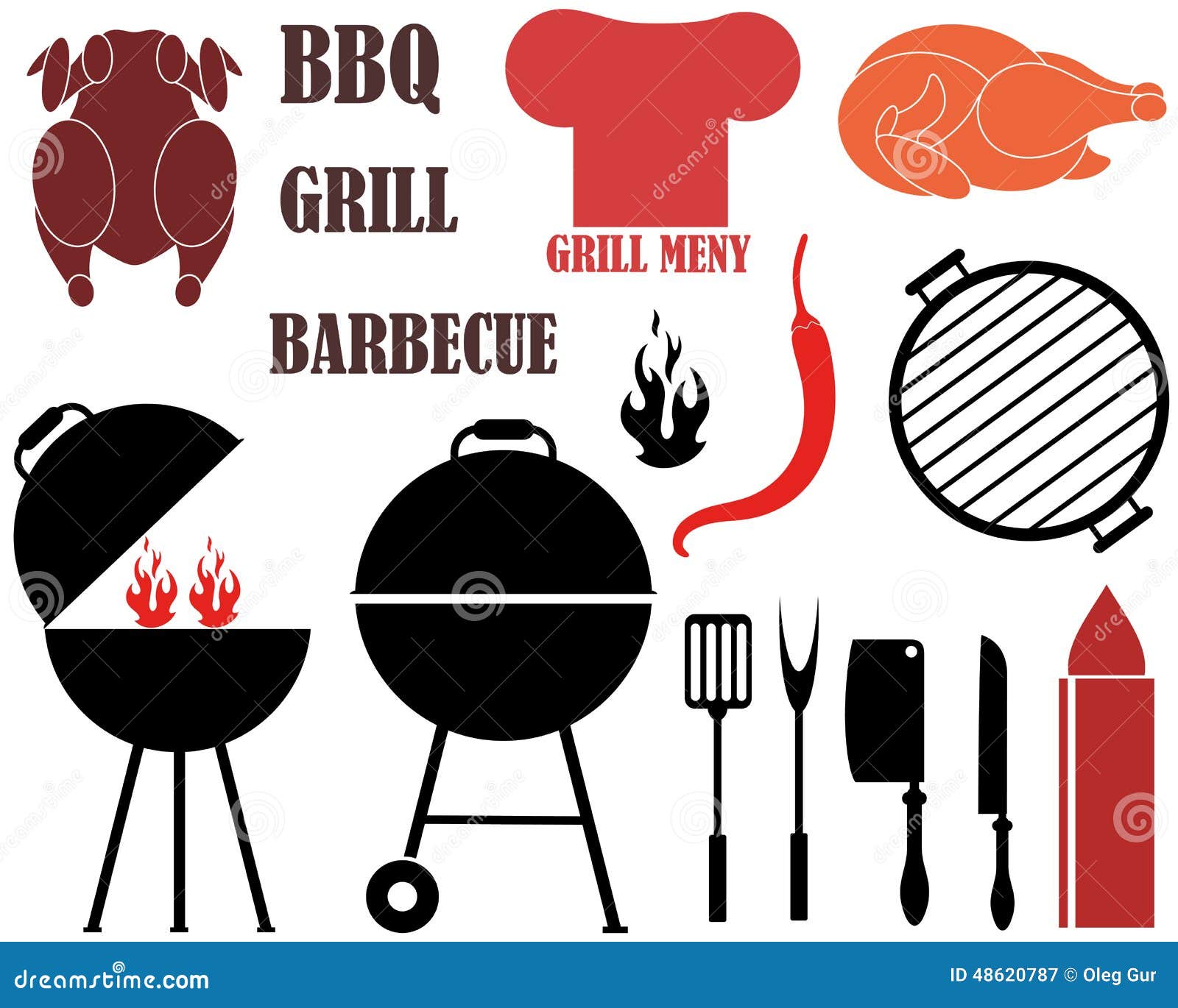 Barbecue Grill stock vector. Illustration of isolated - 48620787