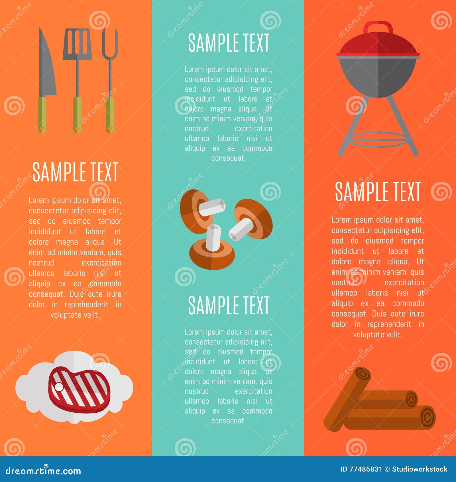 Barbecue Grill Vertical Banners Set Stock Vector - Illustration of ...