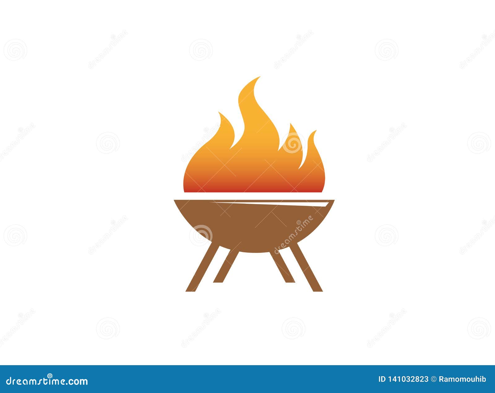 Barbecue Grills with Fire for Logo Design Stock Illustration ...