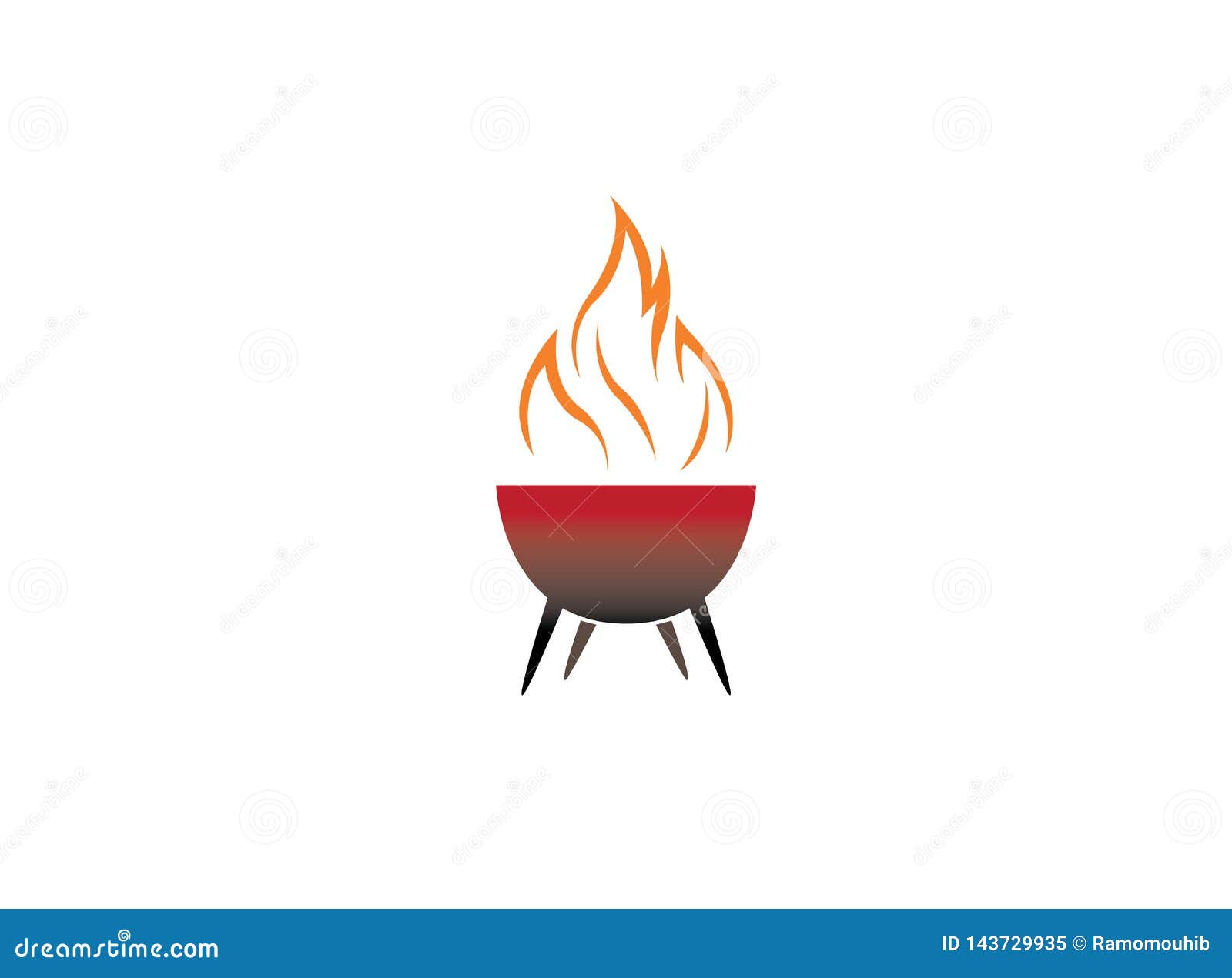 Barbecue Grills With Fire For Logo Design Royalty-Free Illustration ...