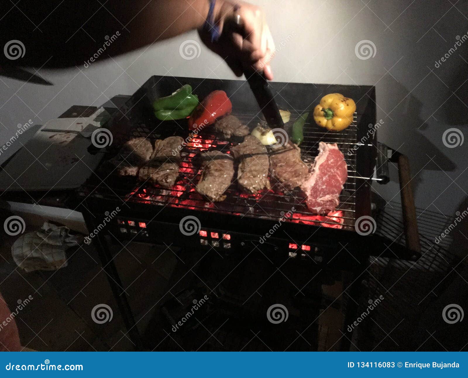 Barbecue stock image. Image of veggies, night, barbecue - 134116083