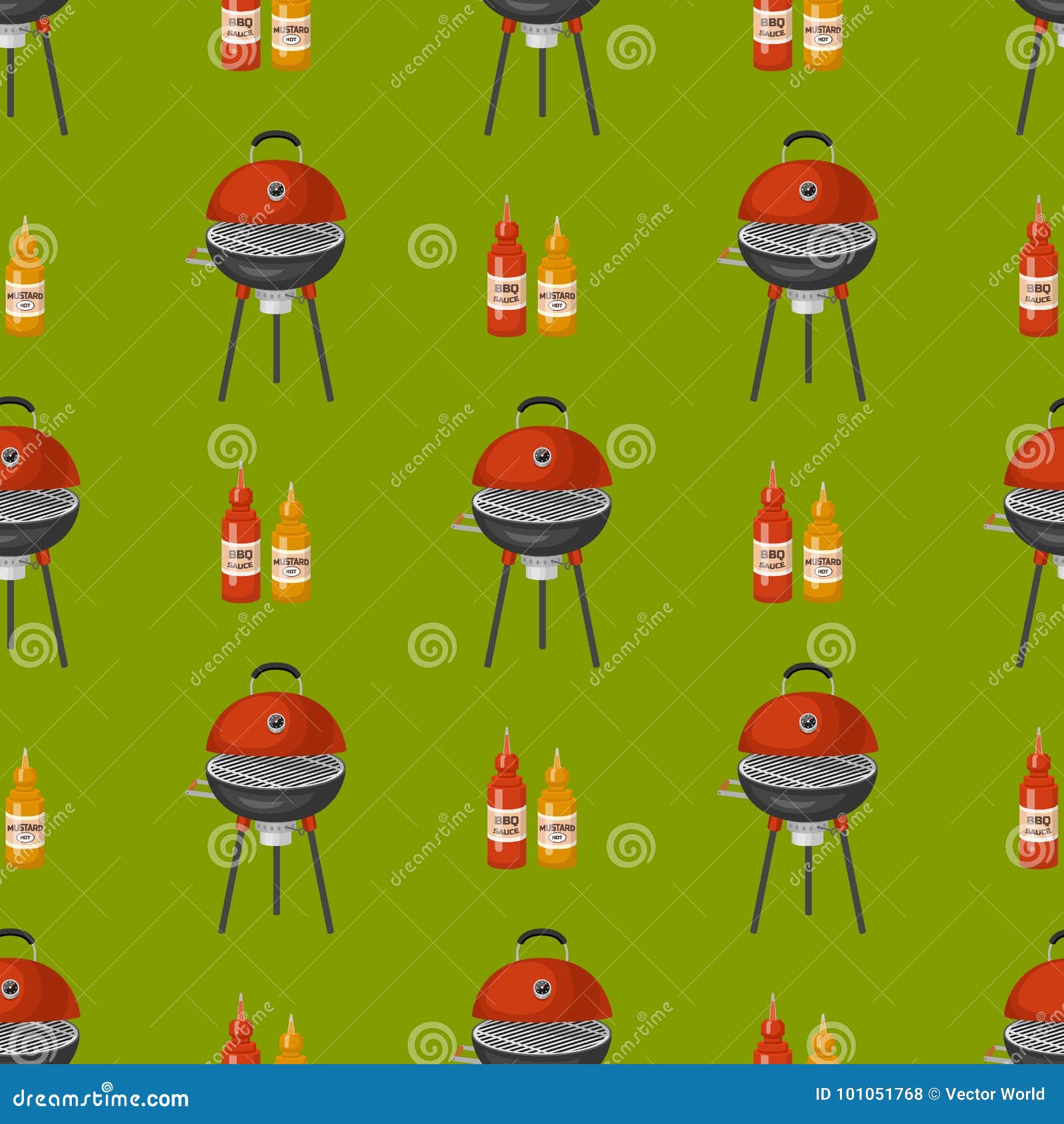 Barbecue Home Seamless Pattern Background Restaurant Rarty Dinner Bbq ...