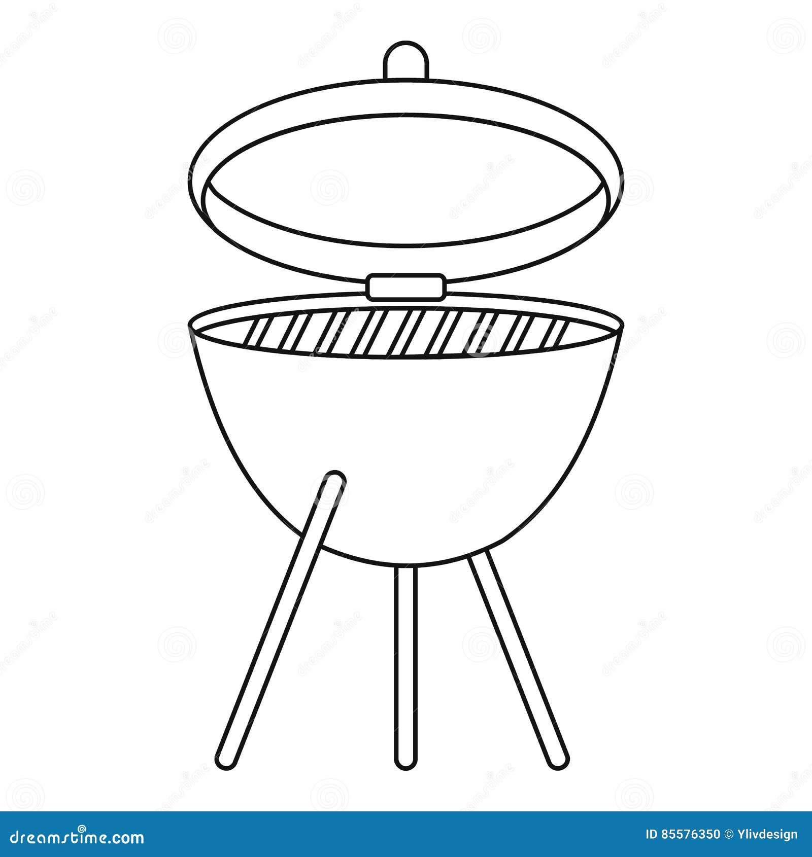 Barbecue Icon , Outline Style Stock Vector - Illustration of isolated ...