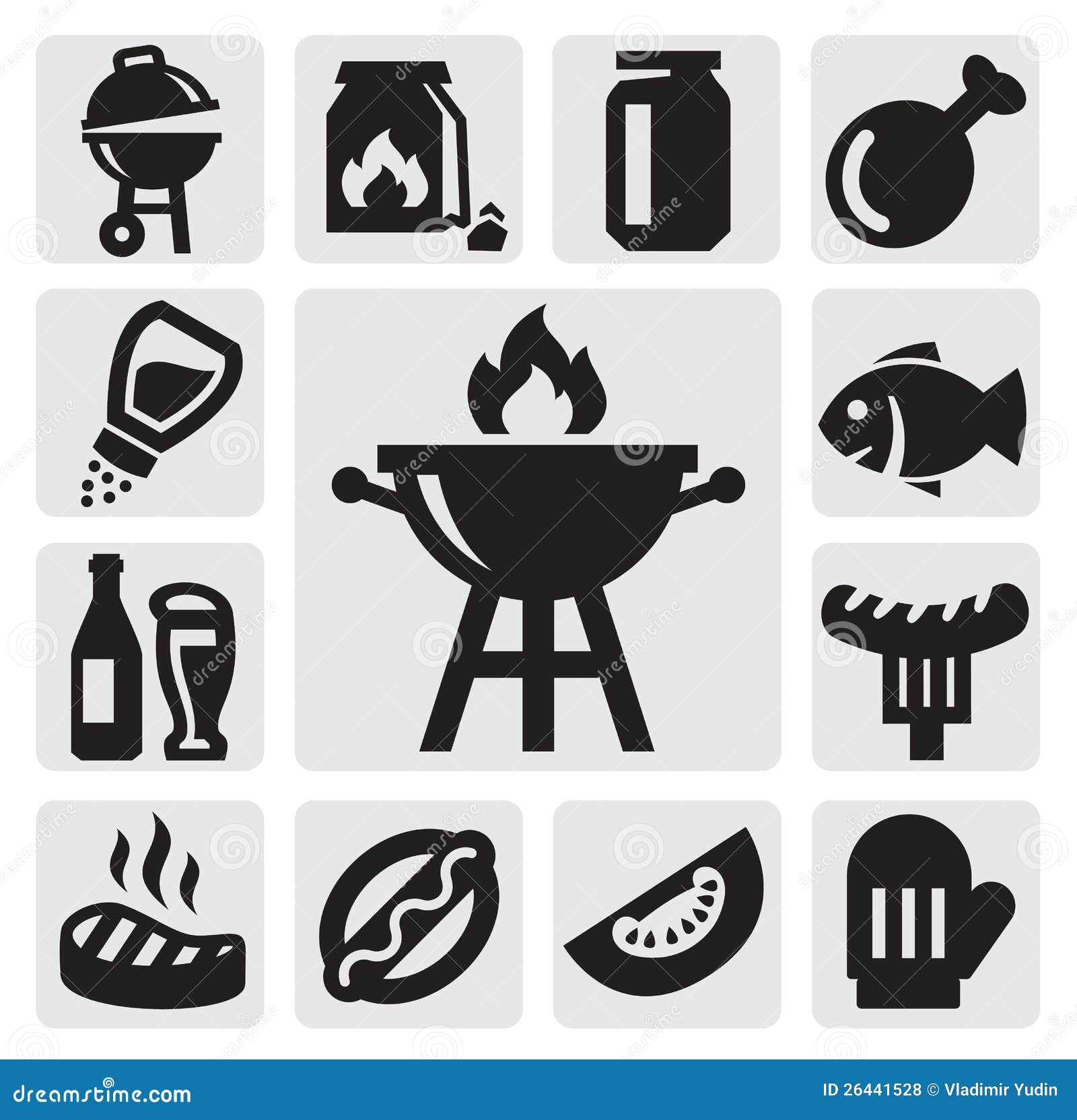 Barbecue icons stock vector. Illustration of fire, bottle - 26441528