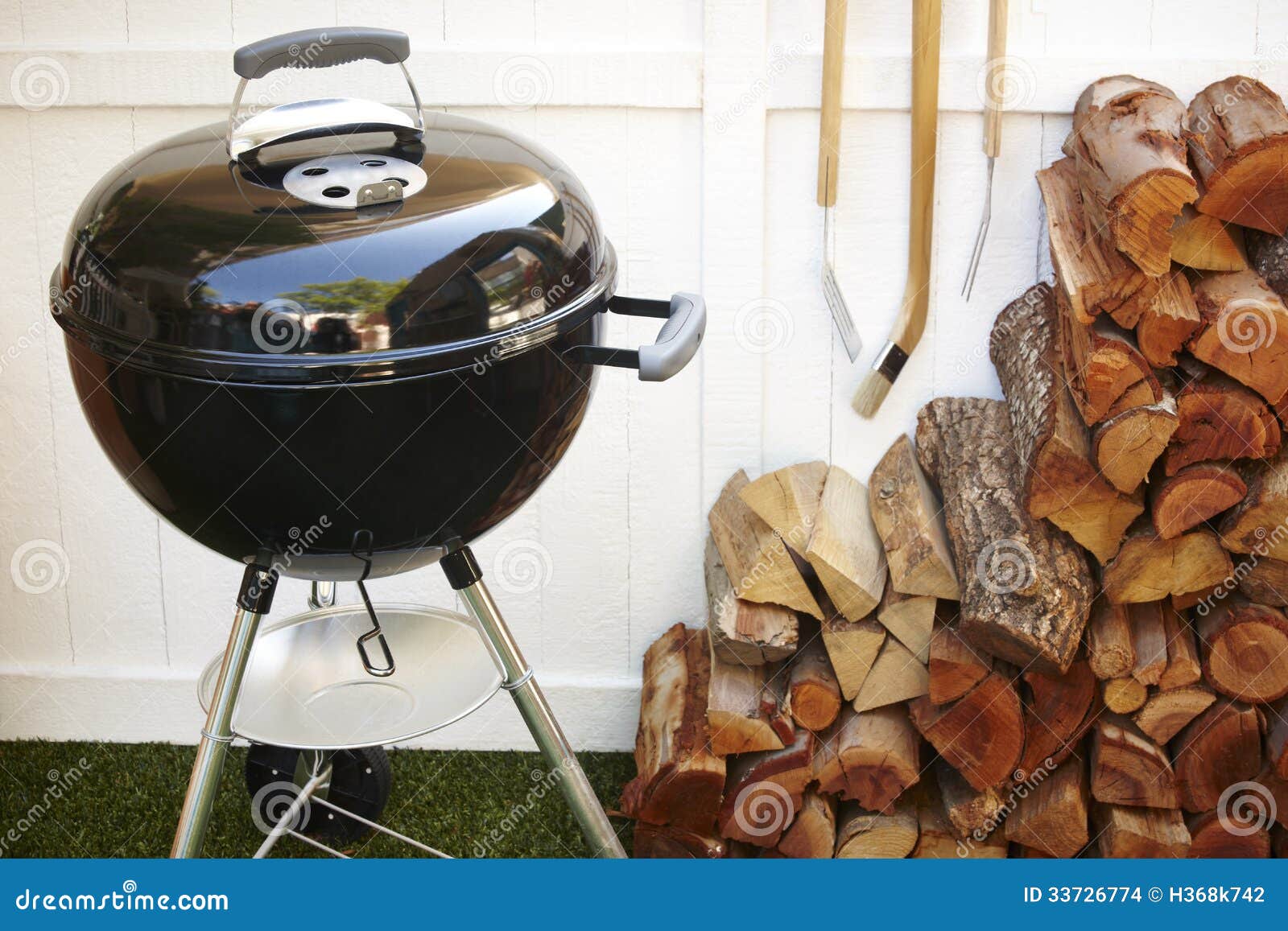 Barbecue instruments stock photo. Image of wood, firewood - 33726774