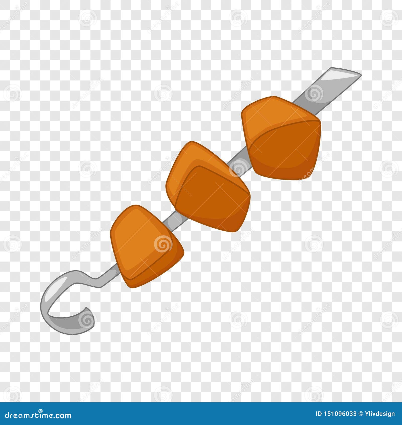 Barbecue Kebab on Skewer Icon, Cartoon Style Stock Vector ...