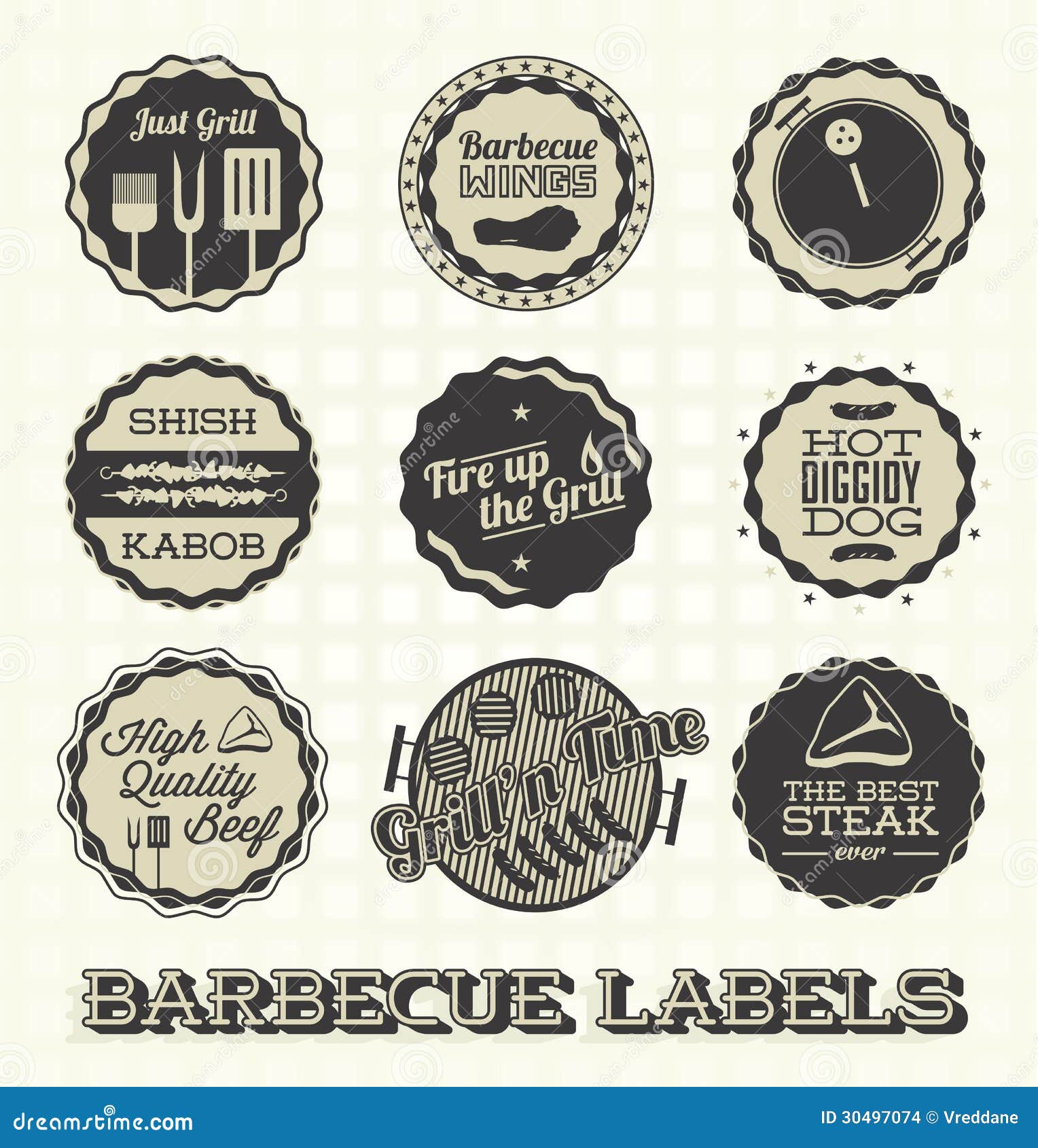 Set Of Barbecue Labels Stock Photography | CartoonDealer.com #54642992