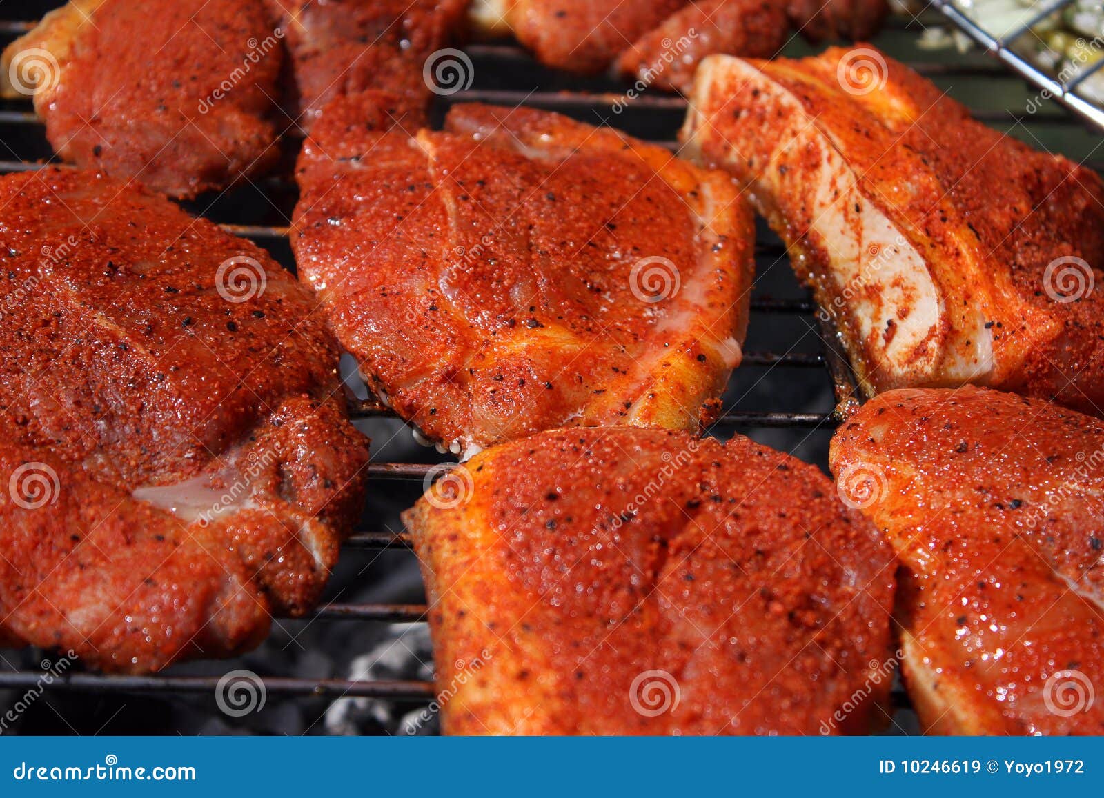 Barbecue / Meat on the Grill Stock Image - Image of coal, dinner: 10246619