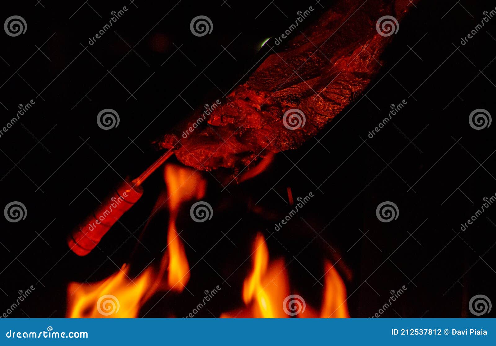 Barbecue, Meat Roasting on Fire Stock Photo - Image of bantam ...