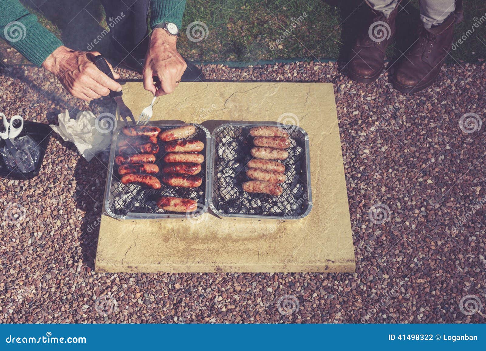 Barbecue at night stock photo. Image of food, garden - 41498322