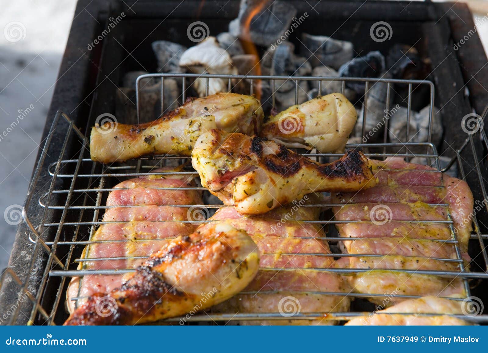 Barbecue in the open air stock image. Image of outdoors - 7637949