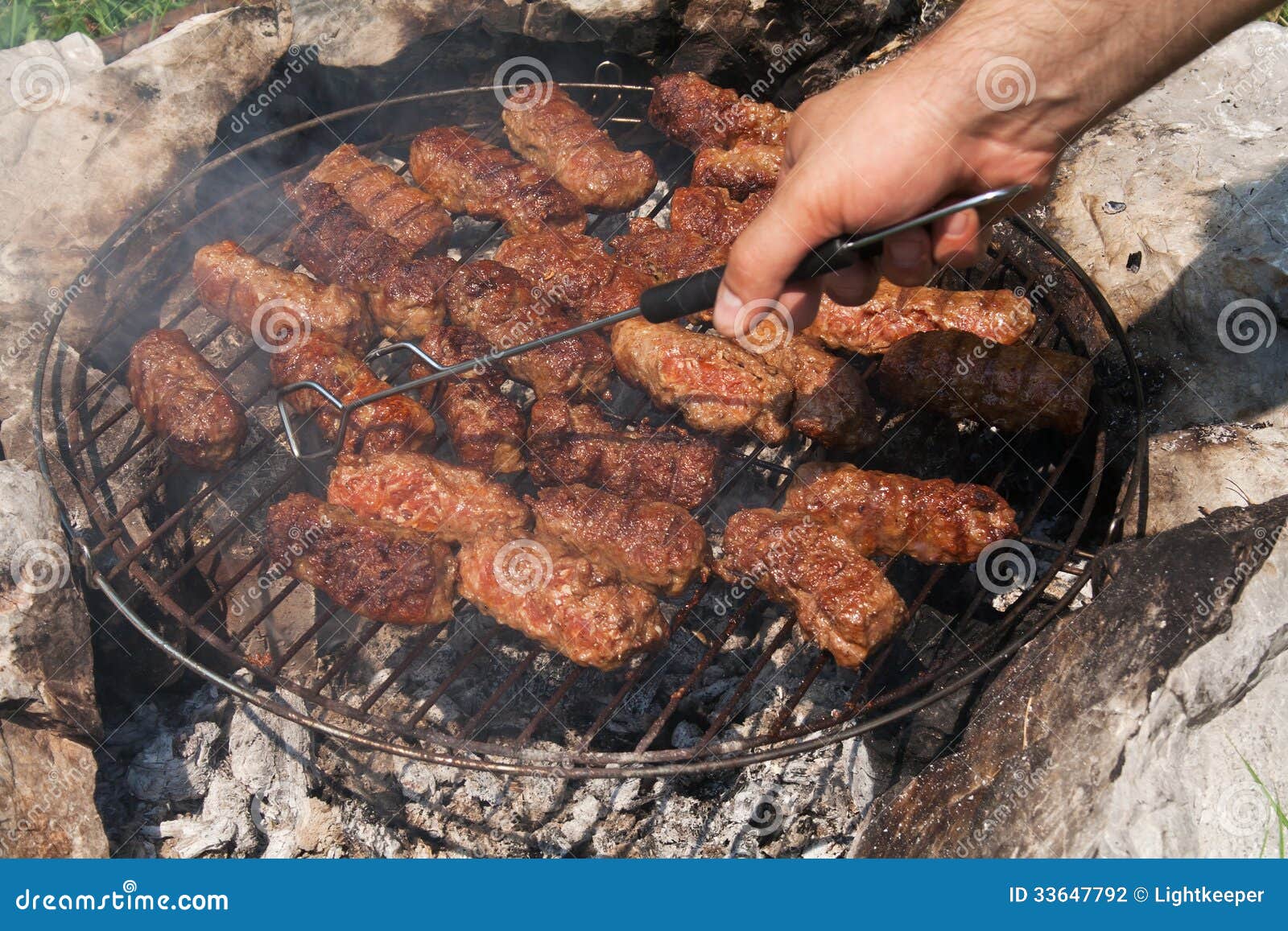 Barbecue on Open Space Fire Stock Photo - Image of barbecue, cooking ...