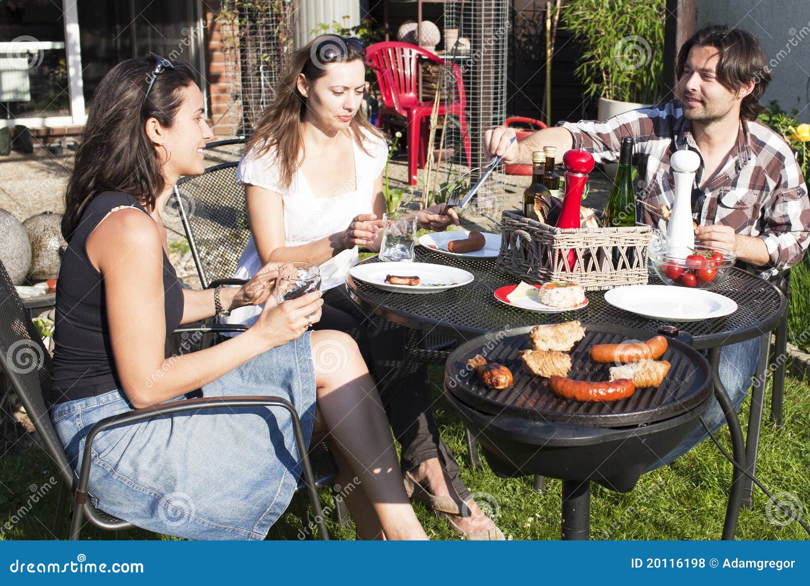 Barbecue party stock photo. Image of people, three, black - 20116198