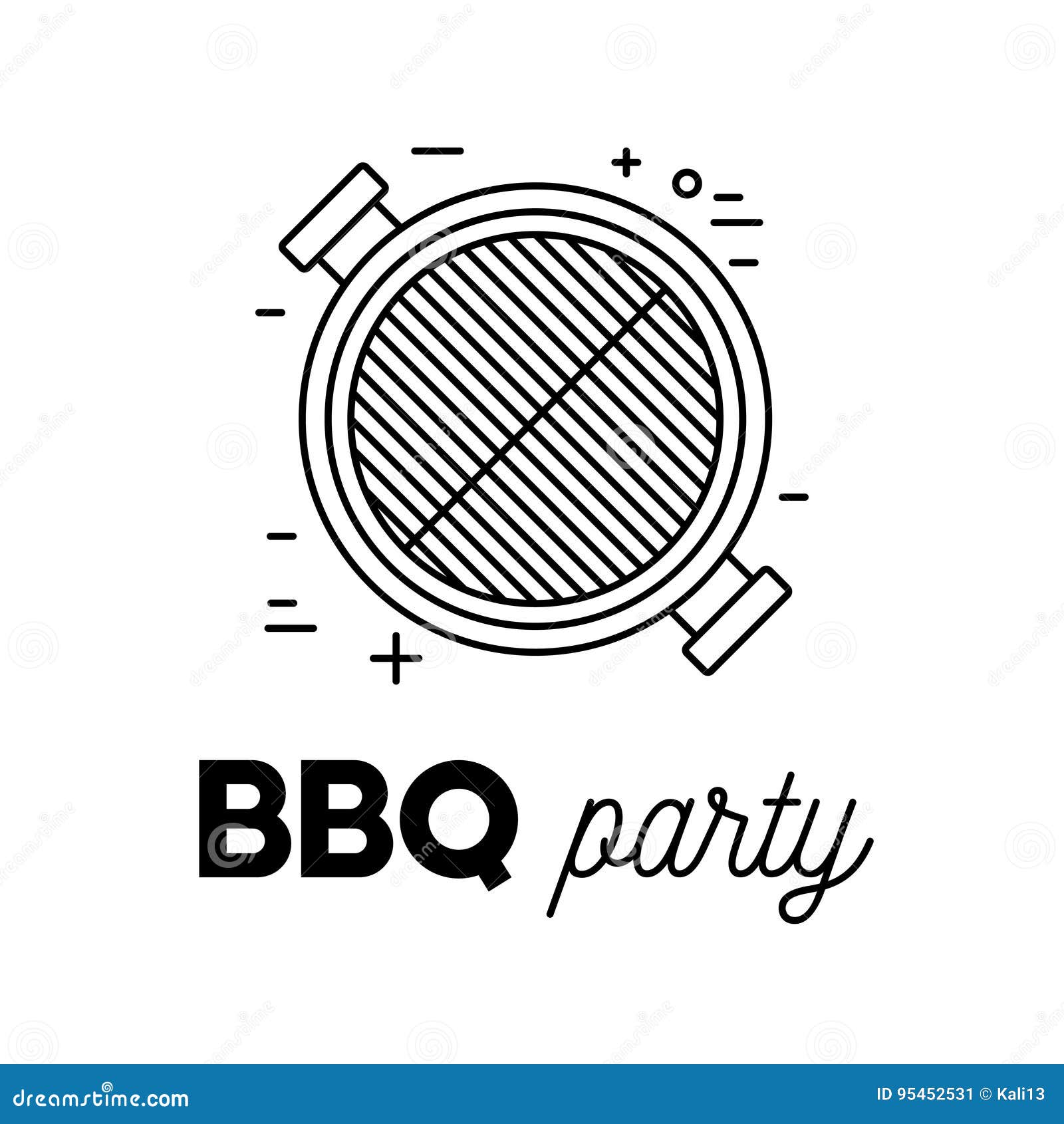Barbecue party with grill stock illustration. Illustration of roasted ...