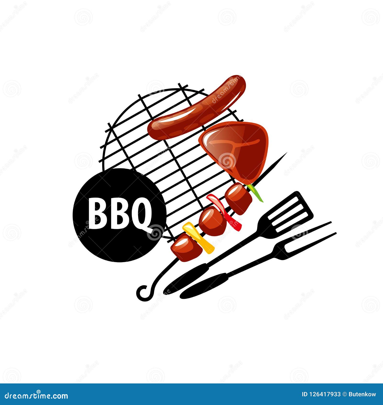 Barbecue party logo stock vector. Illustration of menu - 126417933