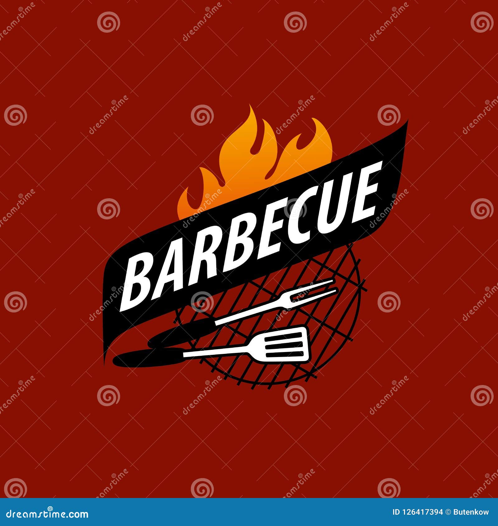 Barbecue party logo stock vector. Illustration of element - 126417394