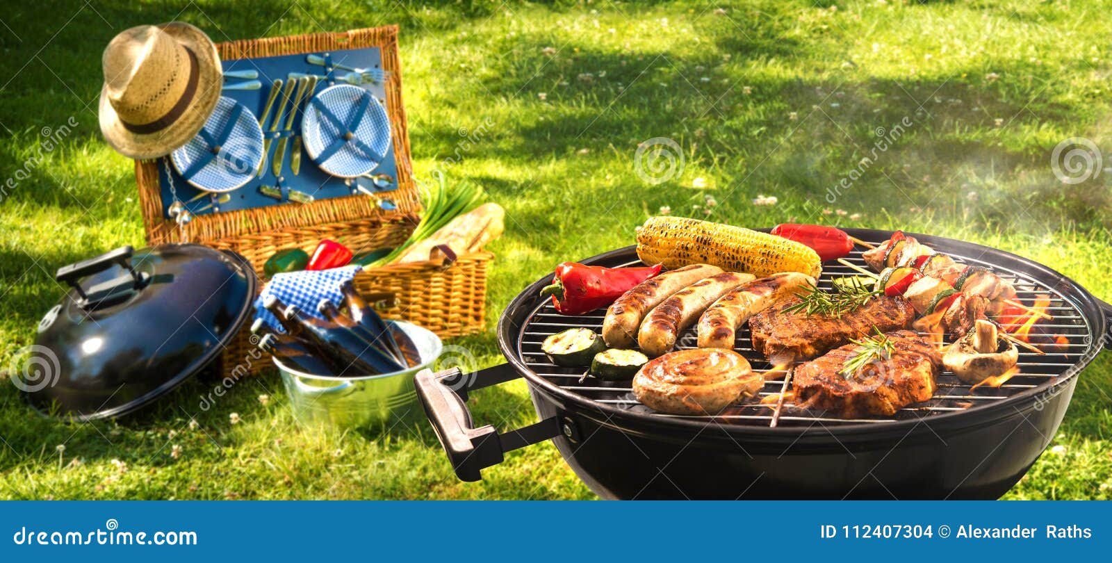 Barbecue picnic stock photo. Image of copy, lawn, concept - 112407304