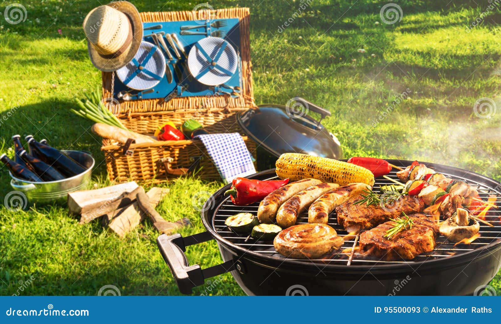 Barbecue picnic stock image. Image of green, park, concept - 95500093