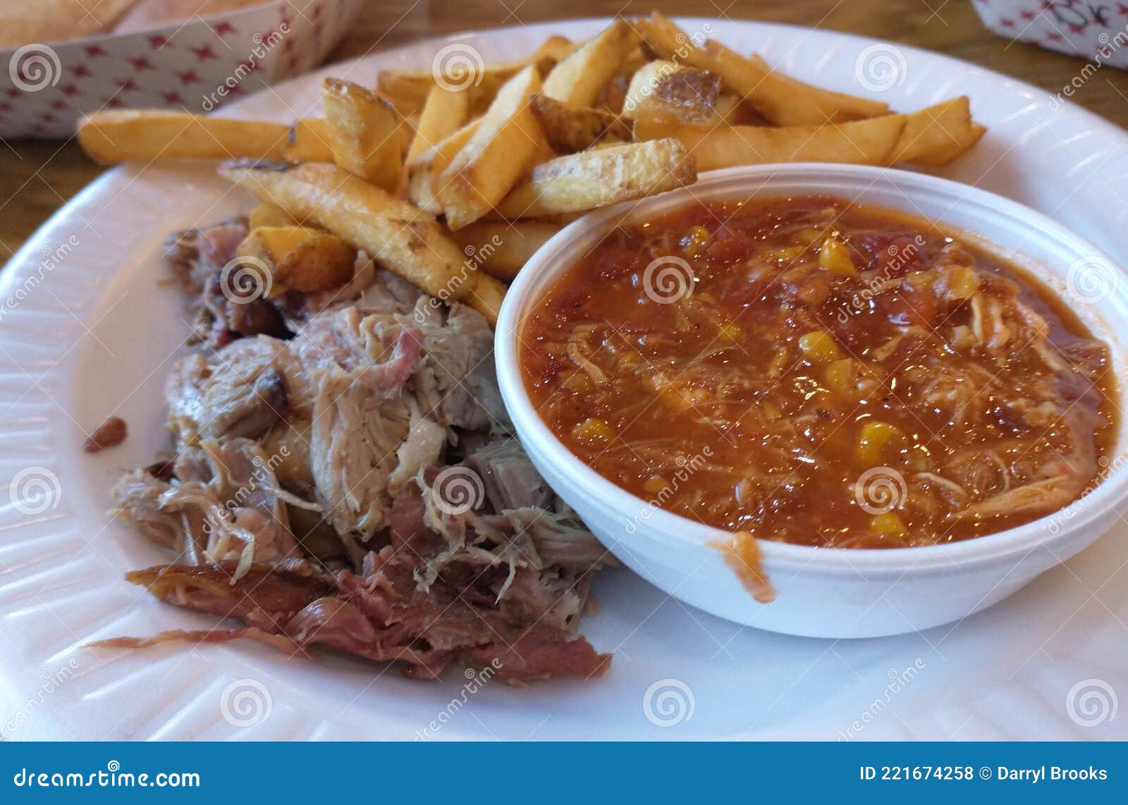 Barbecue Pork Plate stock photo. Image of soup, southern - 221674258