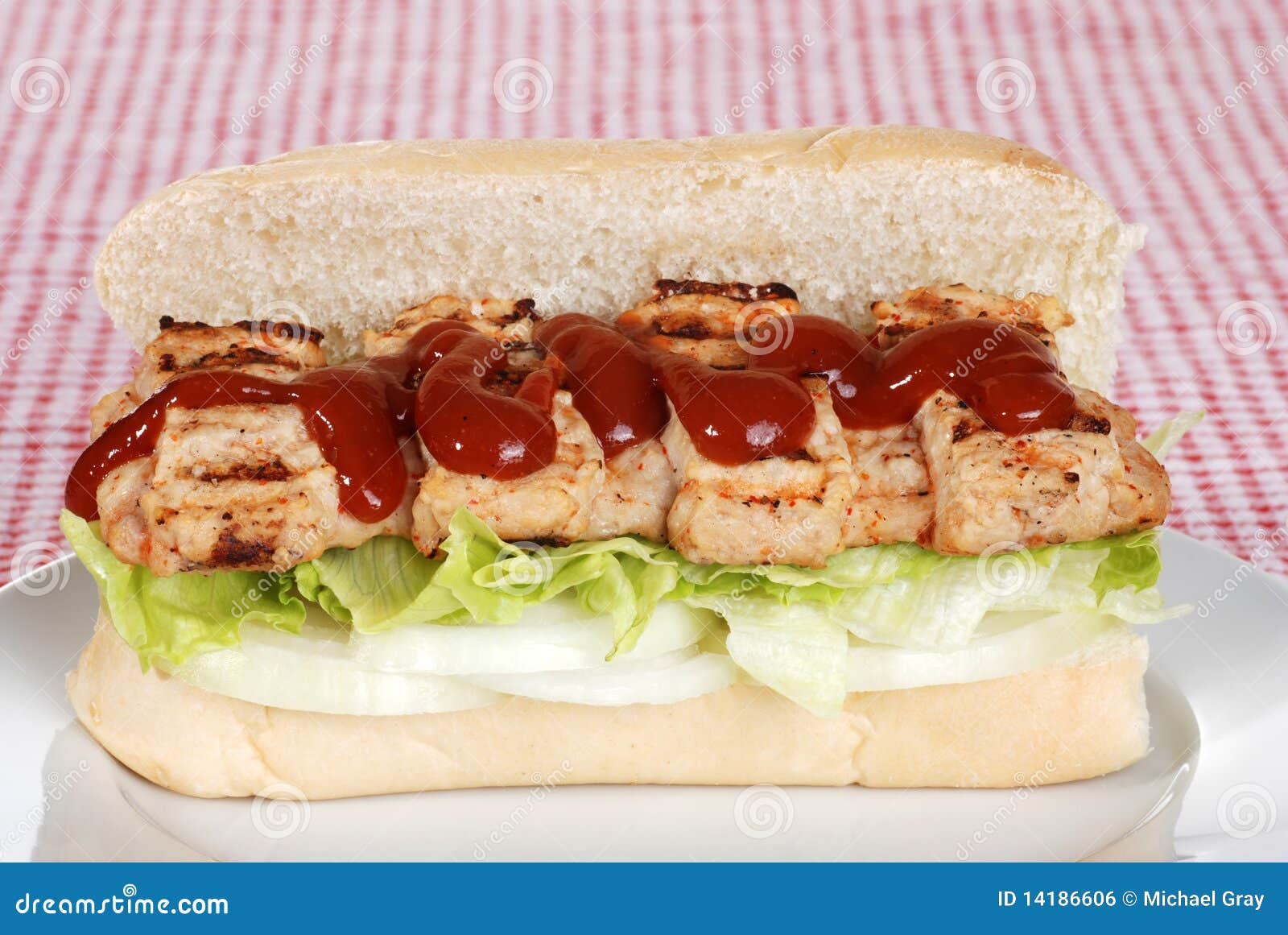 Barbecue Pork Riblet with Sauce on Bun Stock Photo - Image of fast ...