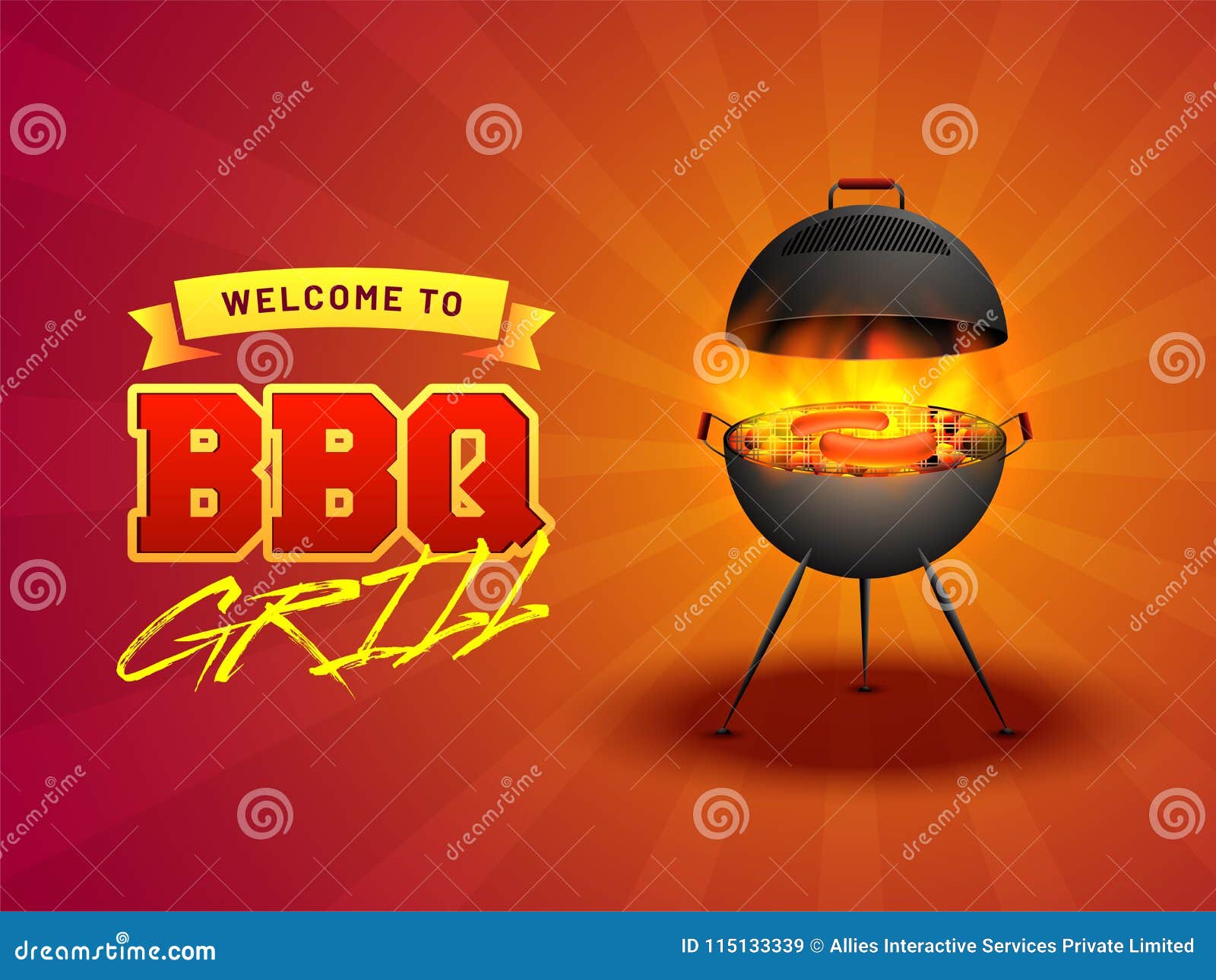 Barbecue Poster, Flyer, Template Or Invitation Design. Royalty-Free ...