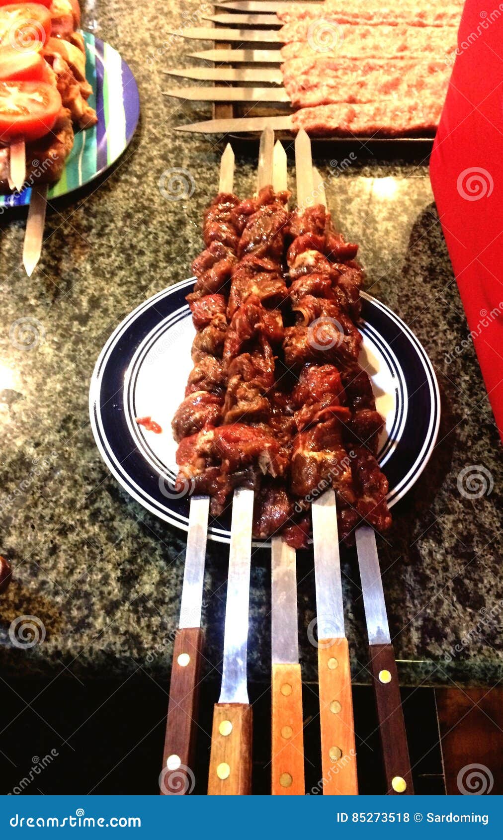 Barbecue and Kebab Preparation Stock Photo - Image of metal ...