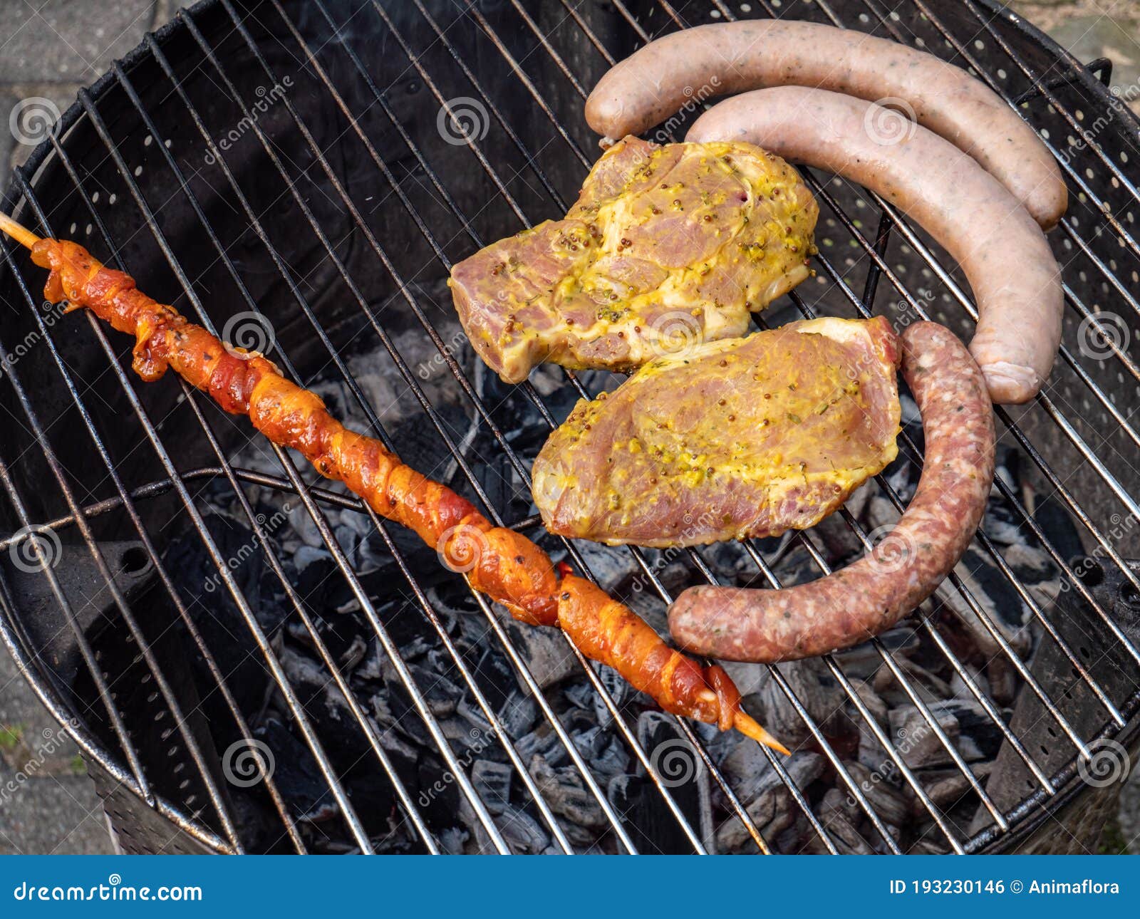 Barbecue Range on the Charcoal Grill Stock Photo - Image of party ...