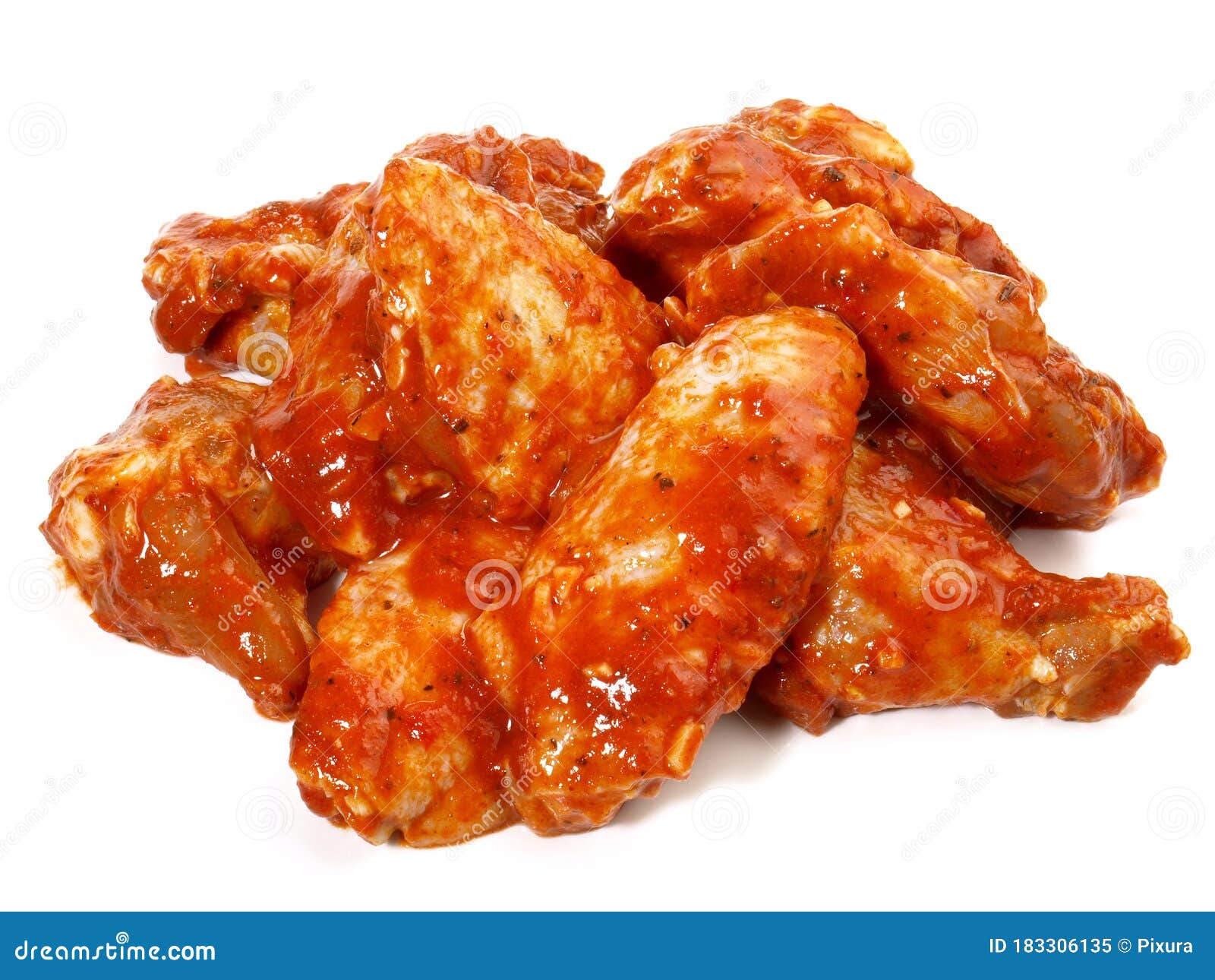 Raw Chicken Wings on White Background Stock Image - Image of lean ...