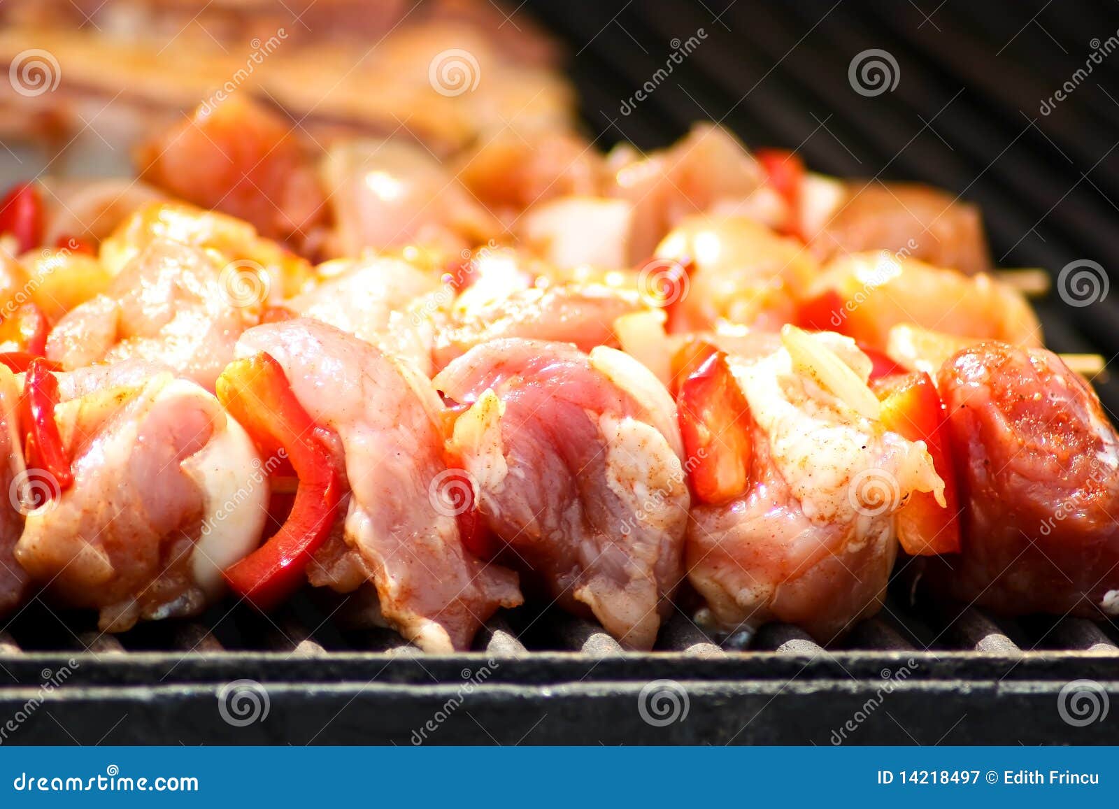 Barbecue raw meat stock image. Image of cooking, skewer - 14218497
