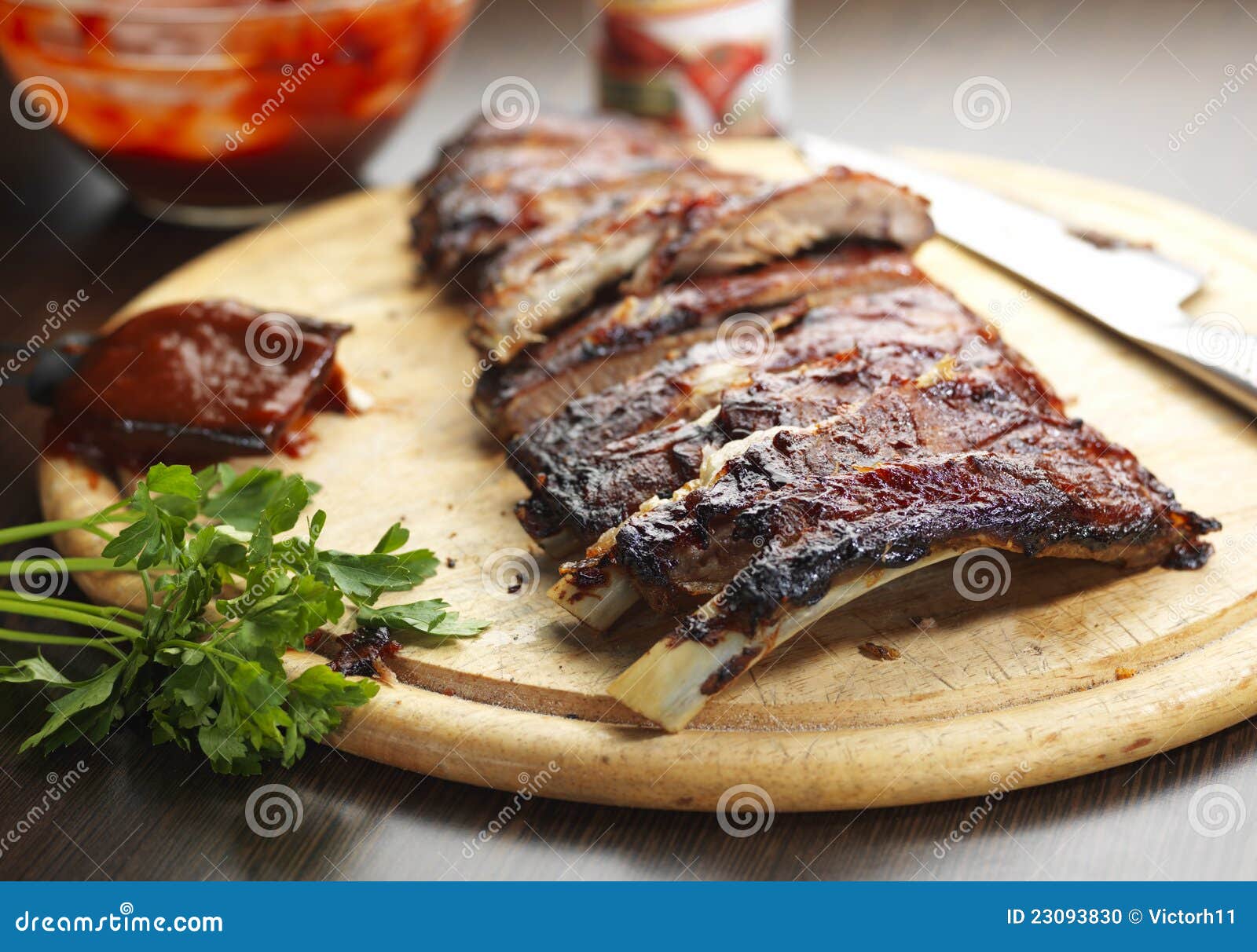 Barbecue Ribs stock photo. Image of marinated, pork, grill - 23093830
