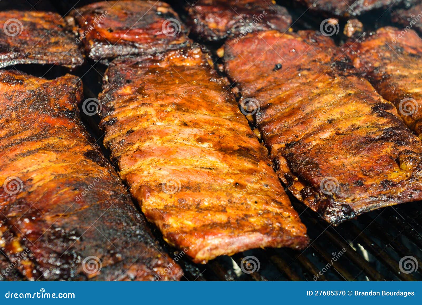 Barbecue Ribs on the Grill stock photo. Image of fest - 27685370