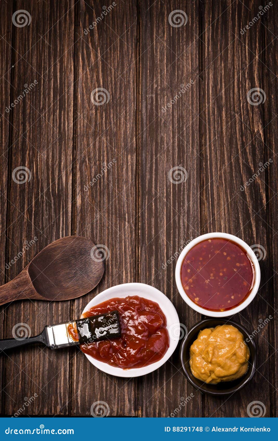 Barbecue Sauce Over Rustic Barn Wood Table Stock Photo - Image of table ...