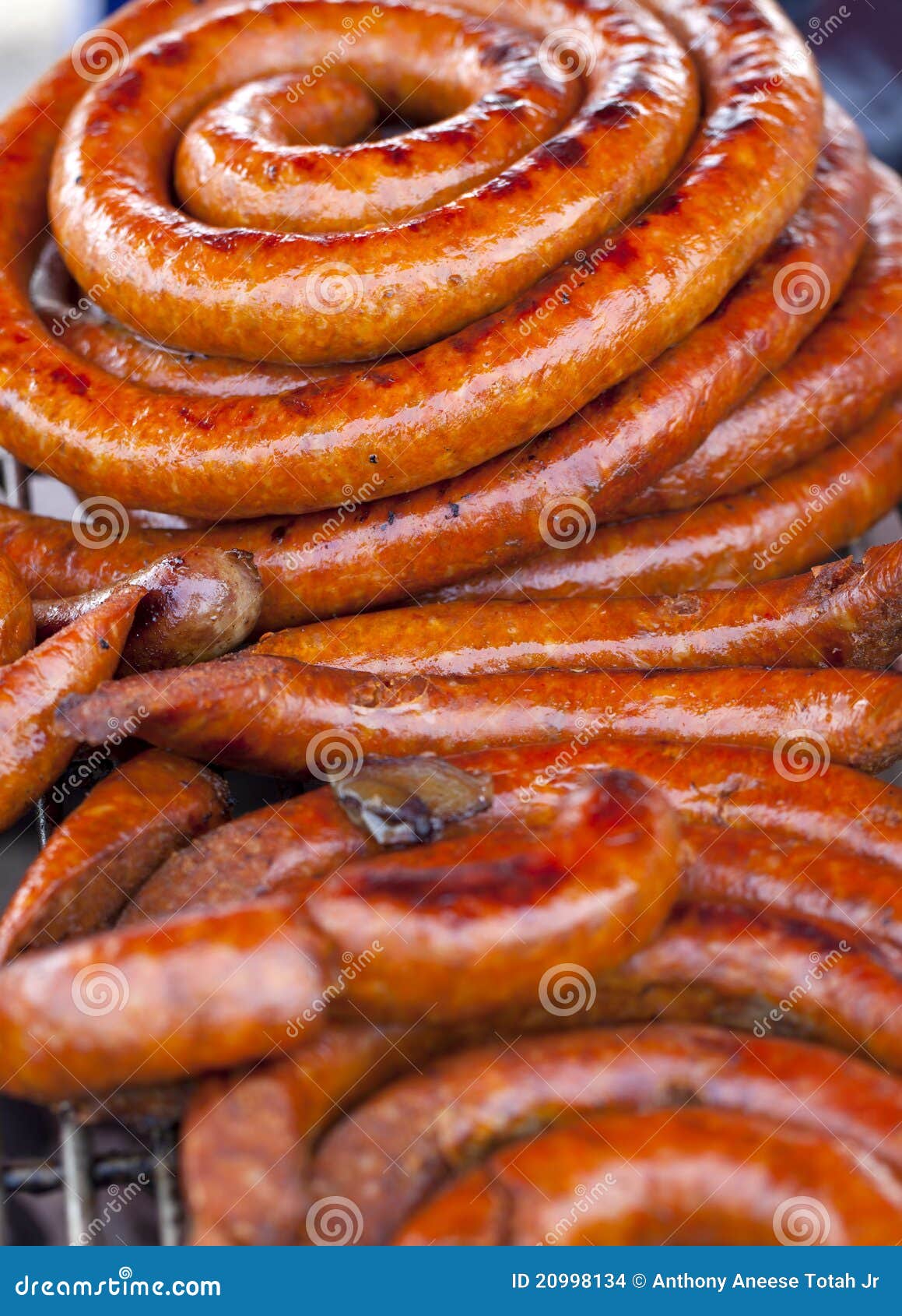 Barbecue Sausage on a Grill Stock Photo - Image of focus, food: 20998134