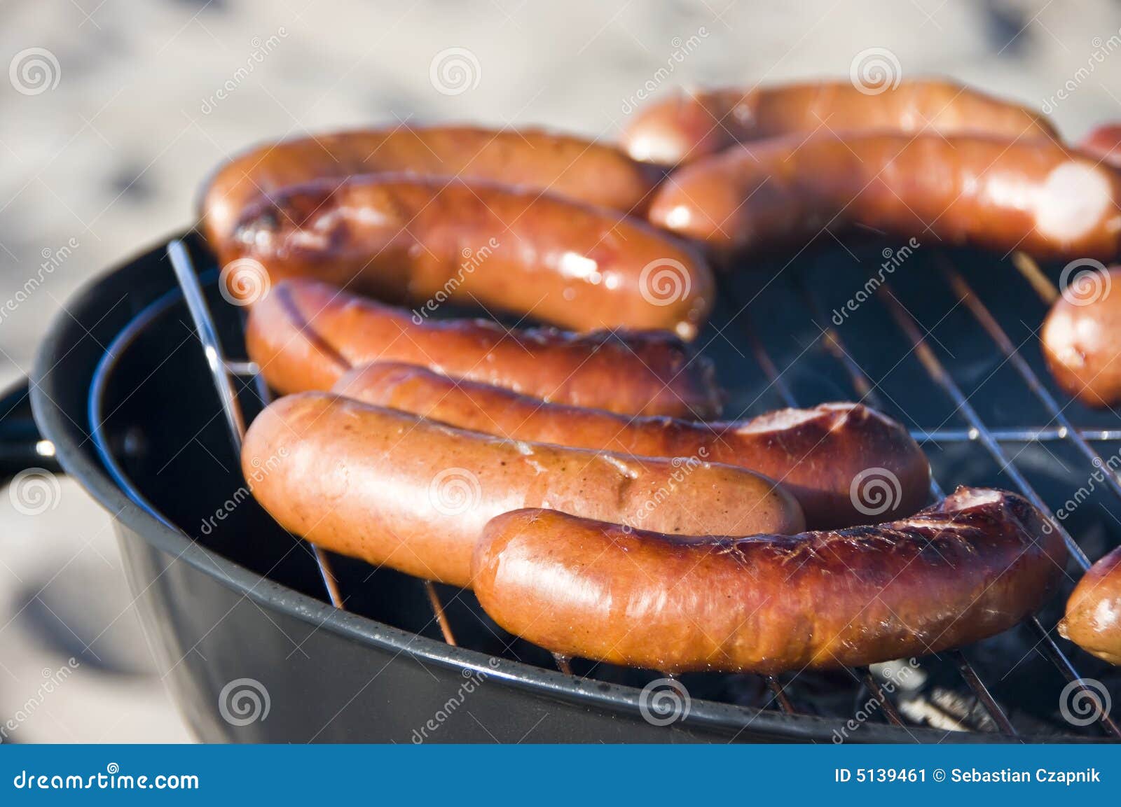 Barbecue sausages stock image. Image of closeup, cooked - 5139461