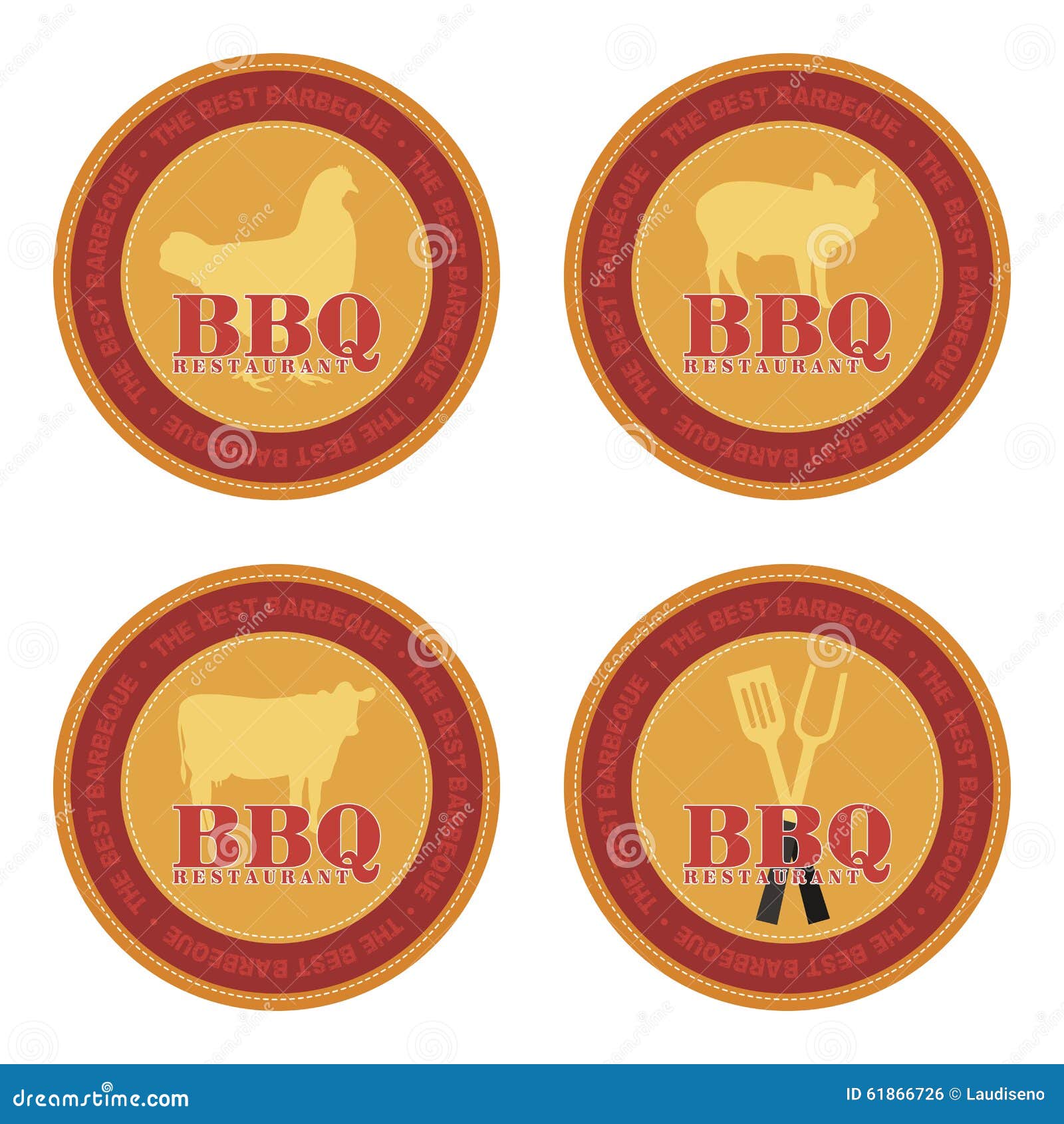 Barbecue stock vector. Illustration of chicken, label - 61866726