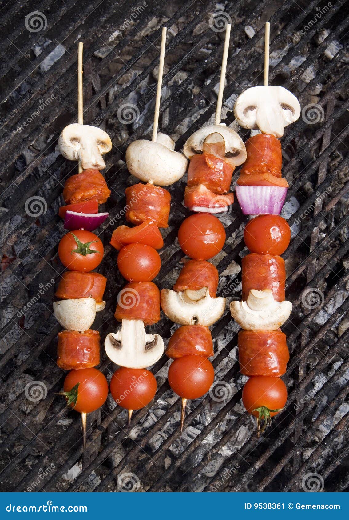 Barbecue skewer stock image. Image of grill, objects, bratwurst - 9538361