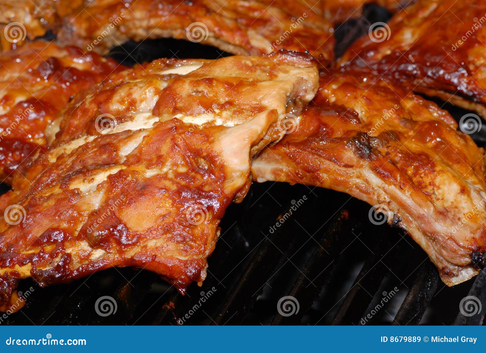 Barbecue Spare Ribs on a Grill Stock Image - Image of color, fast: 8679889