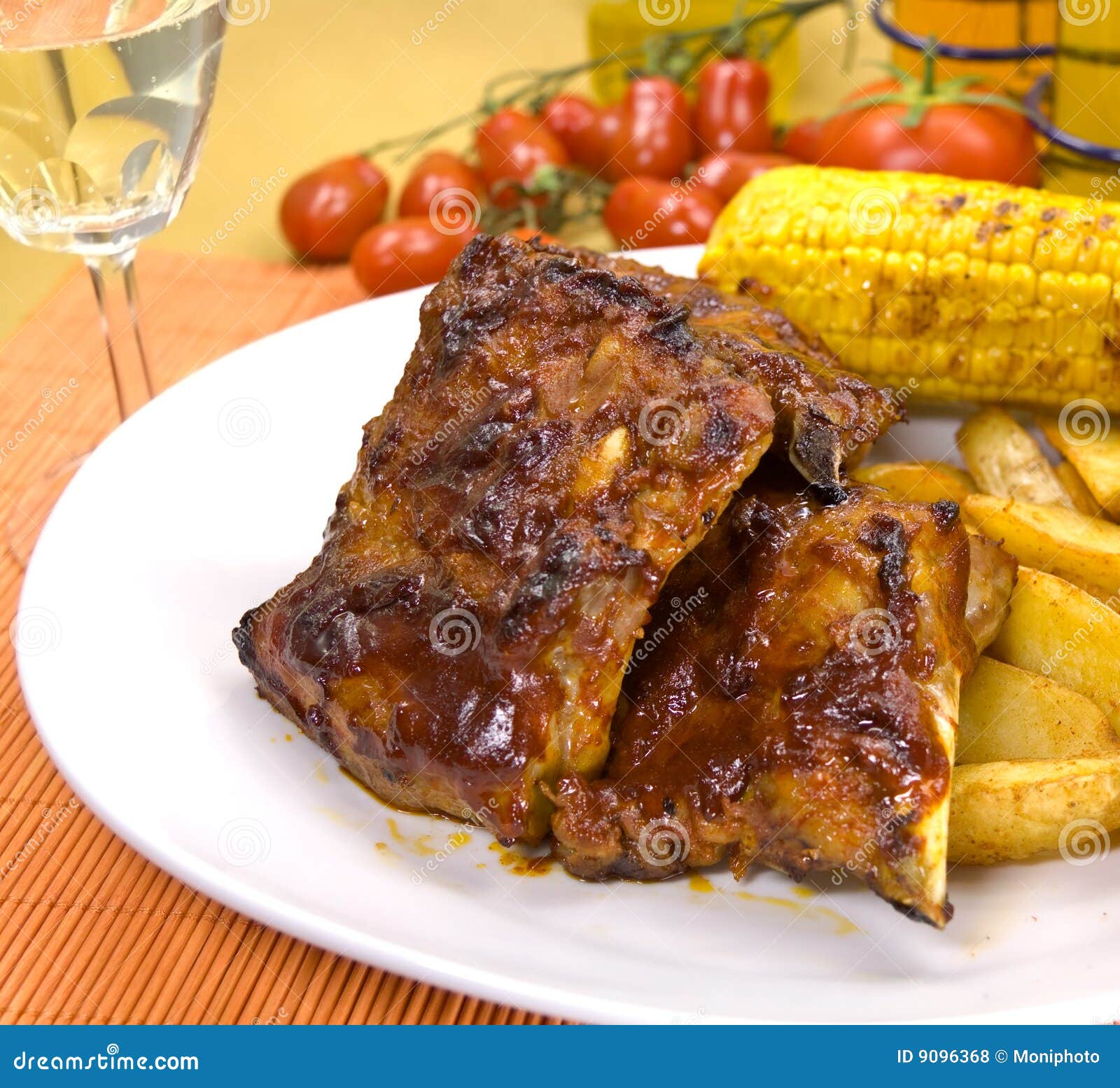 Barbecue Spare Ribs from a Grill Stock Photo - Image of fast, cherry ...