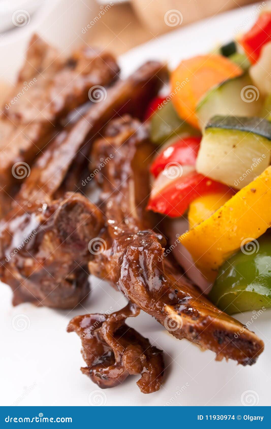 Barbecue Spare Ribs on a Plate Stock Photo - Image of grilled, gourmet ...