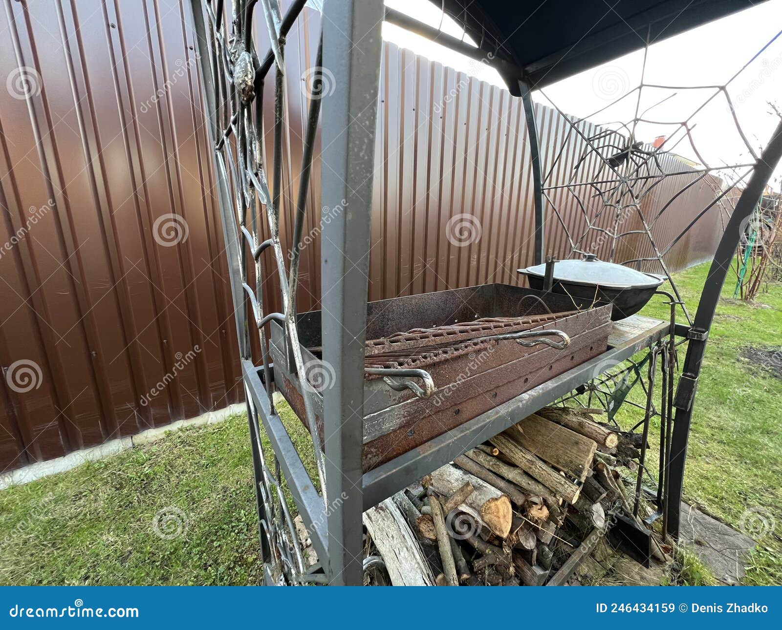Barbecue with a spider stock image. Image of spider - 246434159