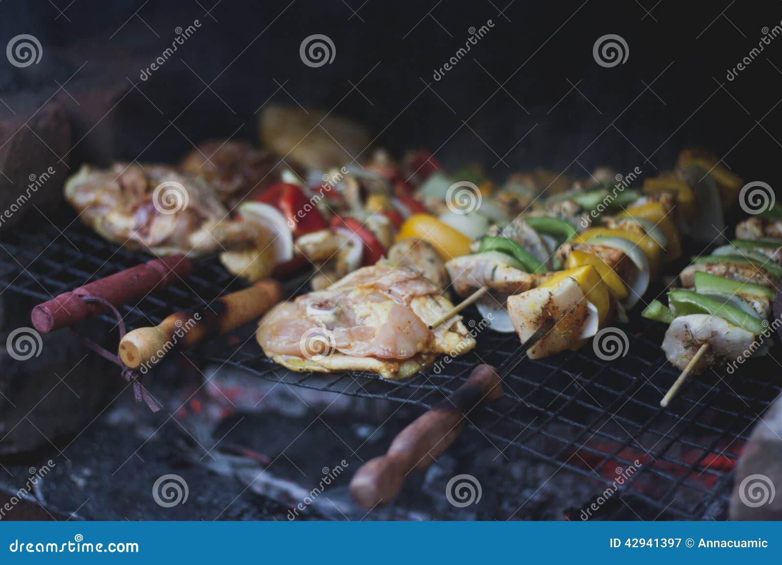 Barbecue sticks stock image. Image of food, afternoon - 42941397