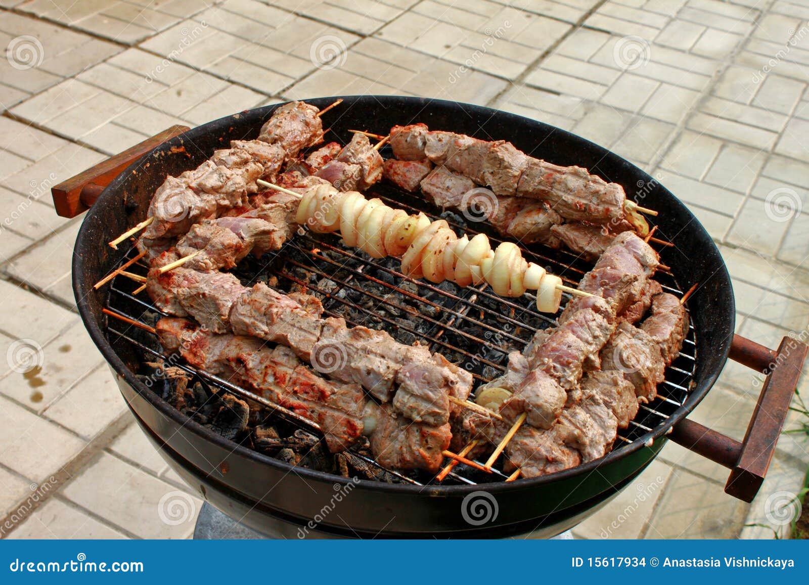 Barbecue sticks on mangal stock photo. Image of nature - 15617934