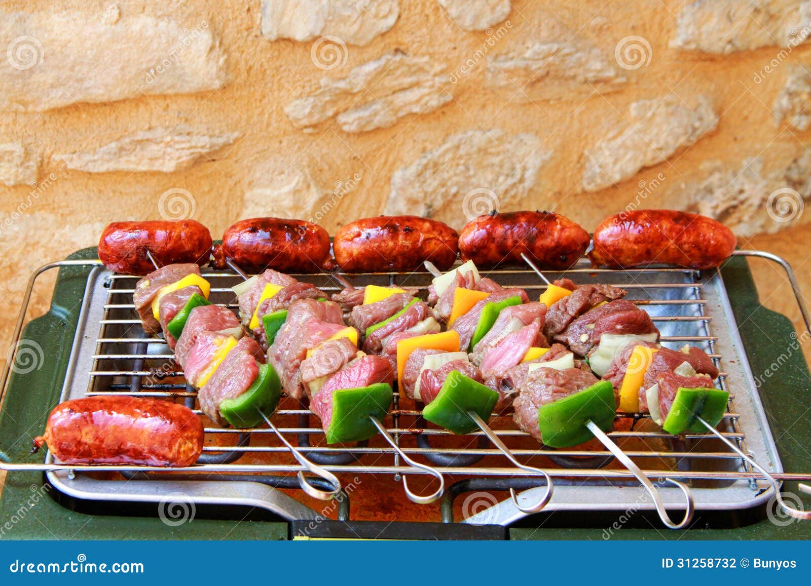 Barbecue on terrace stock photo. Image of flame, grate - 31258732