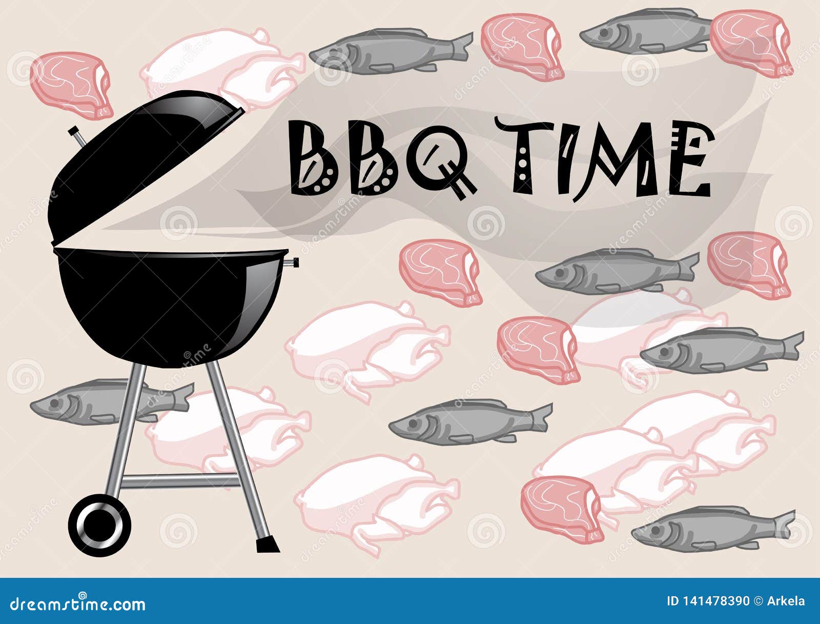 Barbecue time background stock illustration. Illustration of grill ...