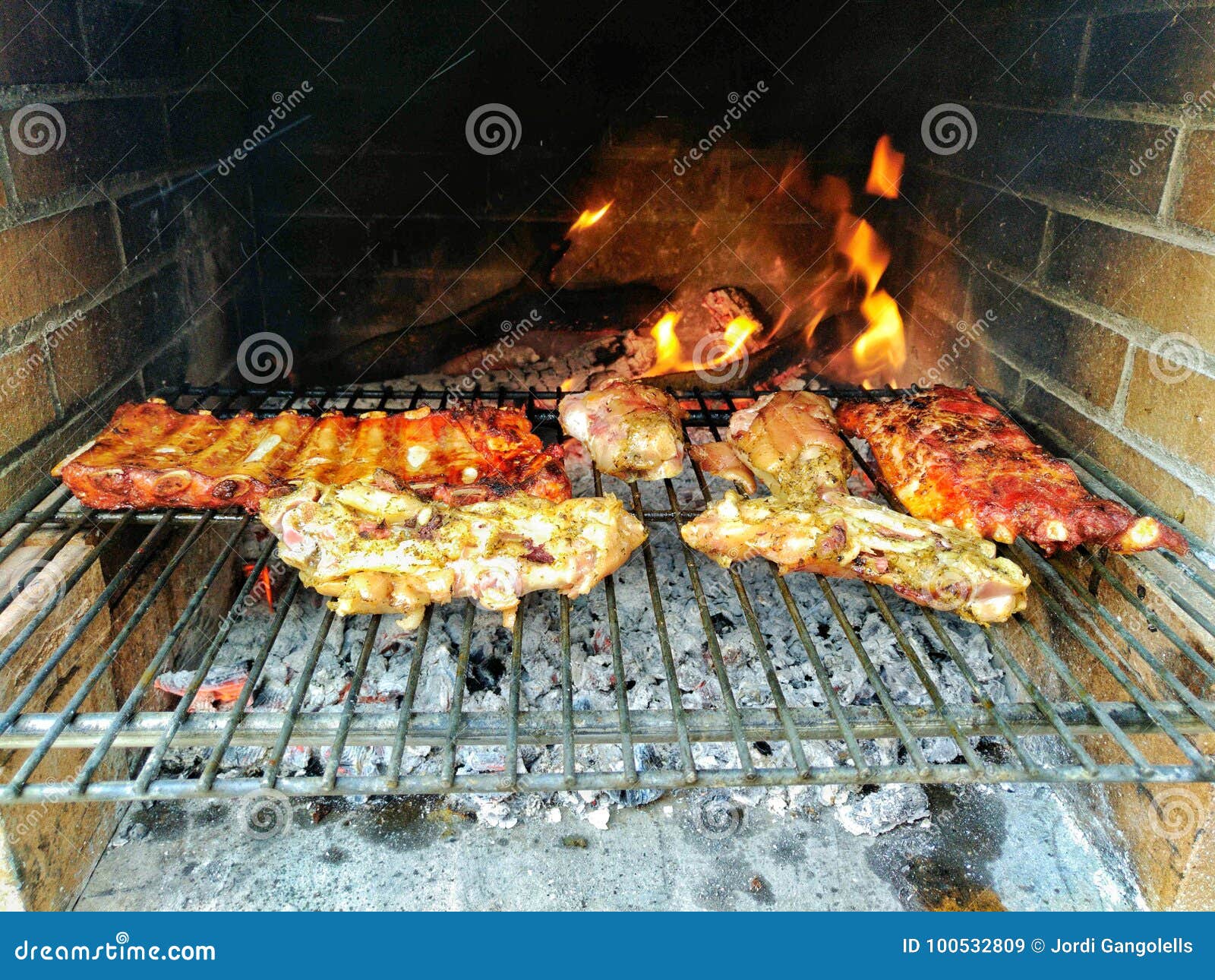 Barbecue time stock image. Image of cook, meal, heat - 100532809