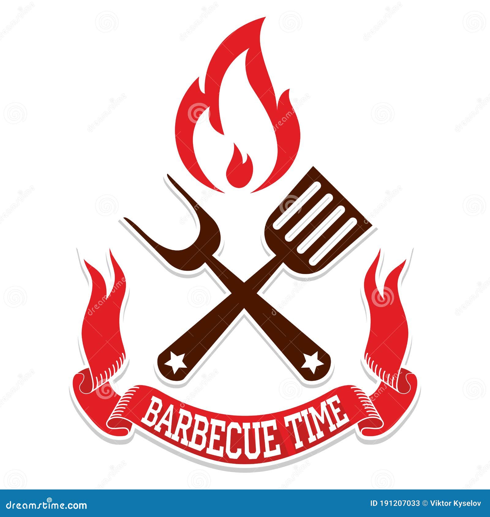 Barbecue time fire logo stock vector. Illustration of grill - 191207033