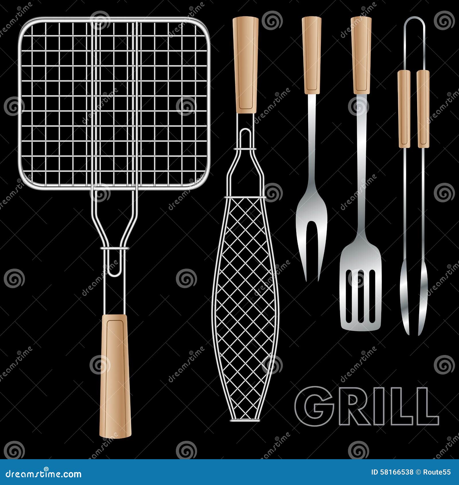 Barbecue tools stock vector. Illustration of accessory - 58166538