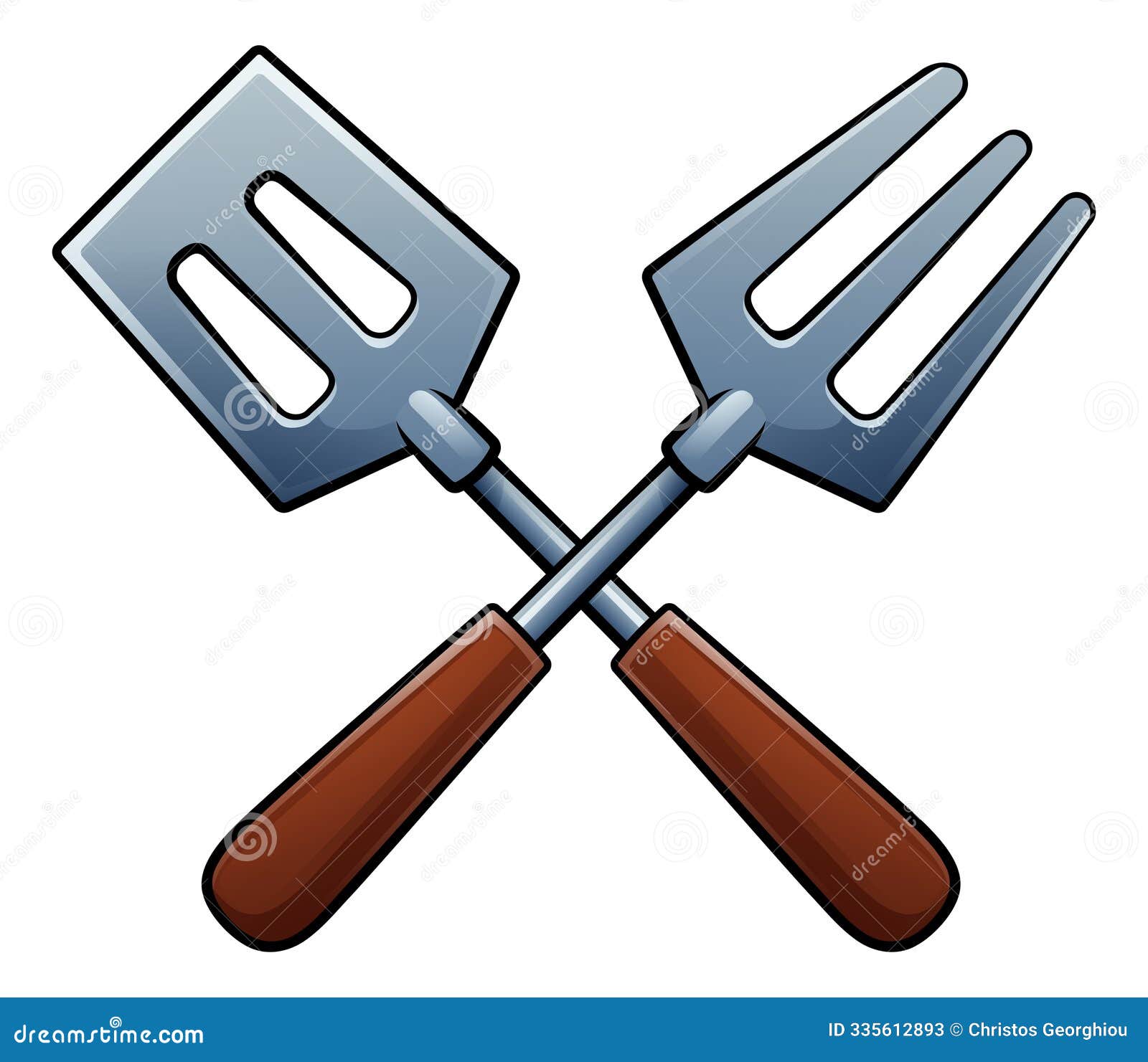 Barbecue Tools BBQ Cartoon Icon Illustration Stock Illustration ...