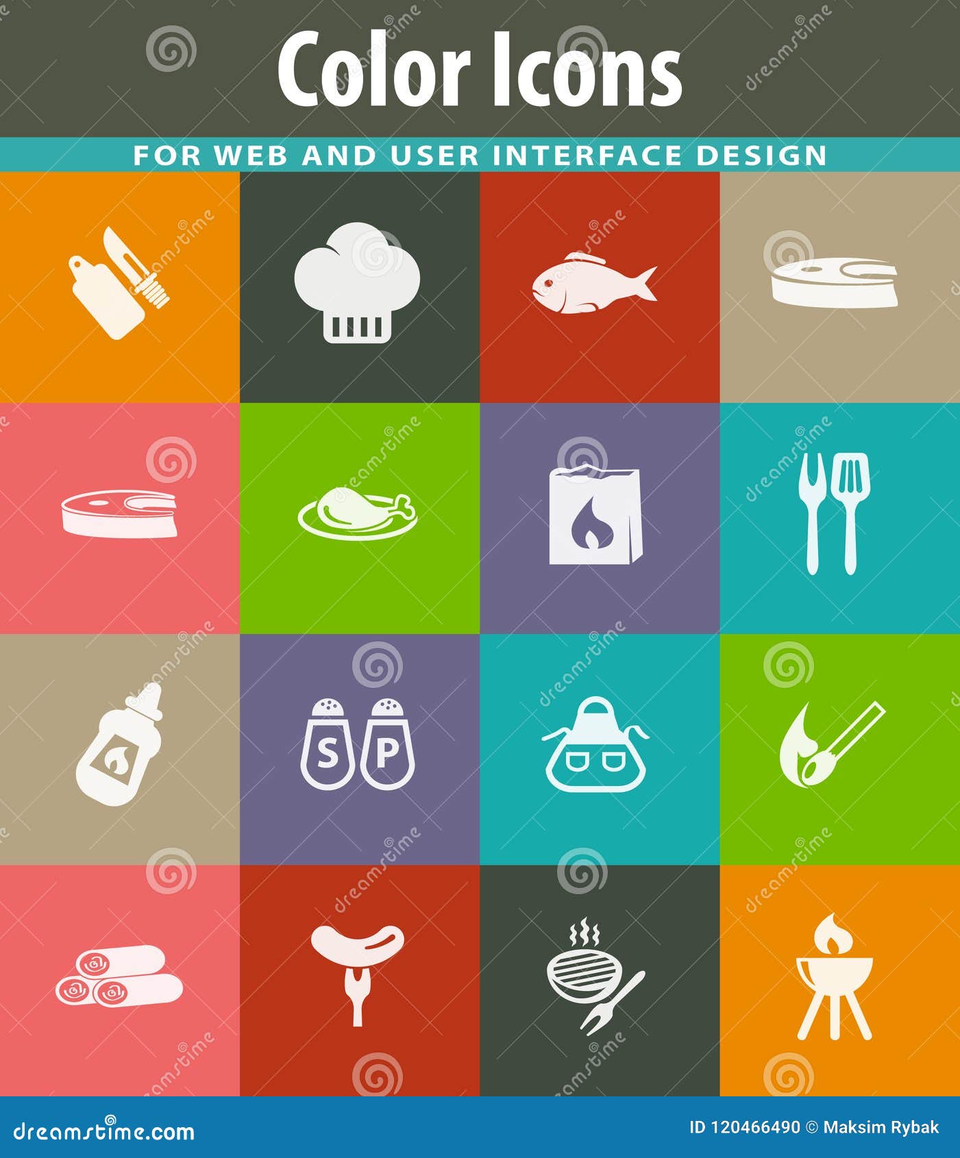 Barbecue icons set stock vector. Illustration of grill - 120466490